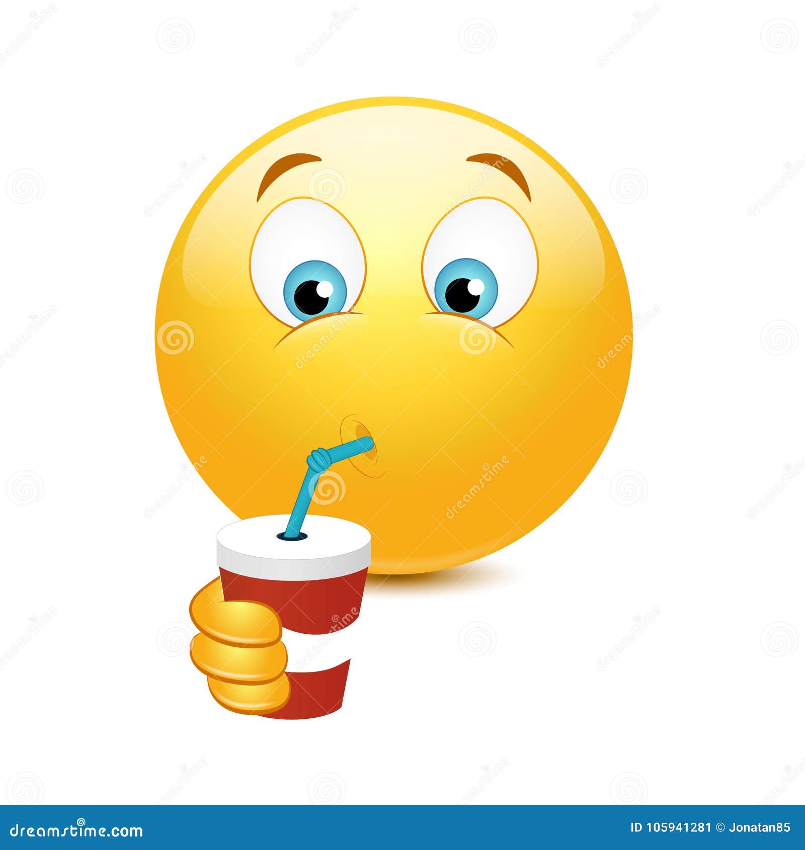 Smiley, Der Ein Cocktail Trinkt Vektor Abbildung - Illustration von ...