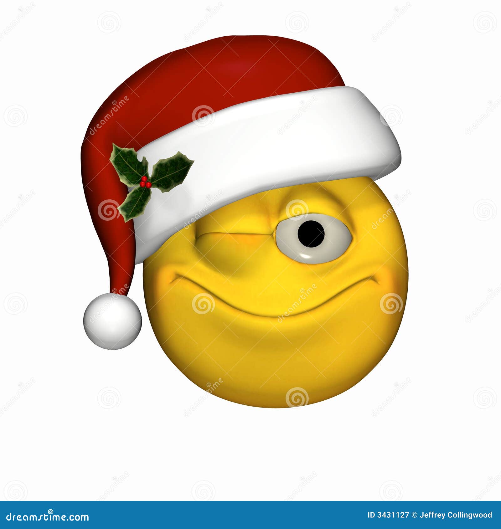 Smiley Die De Hoed Van De Kerstman Draagt Stock Illustratie ...