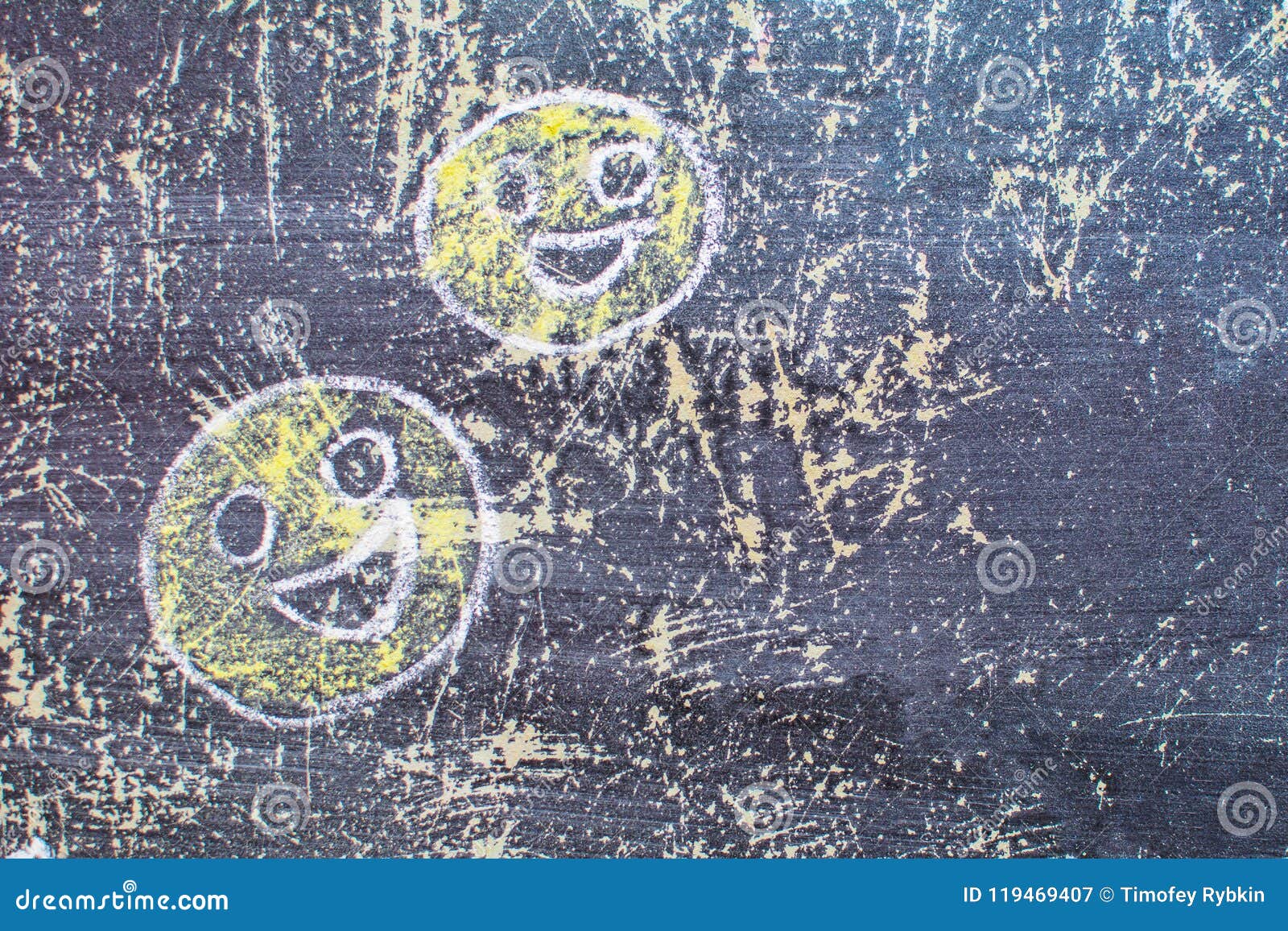Smiley Drawn Chalk on an Old School Board Stock Image - Image of ...