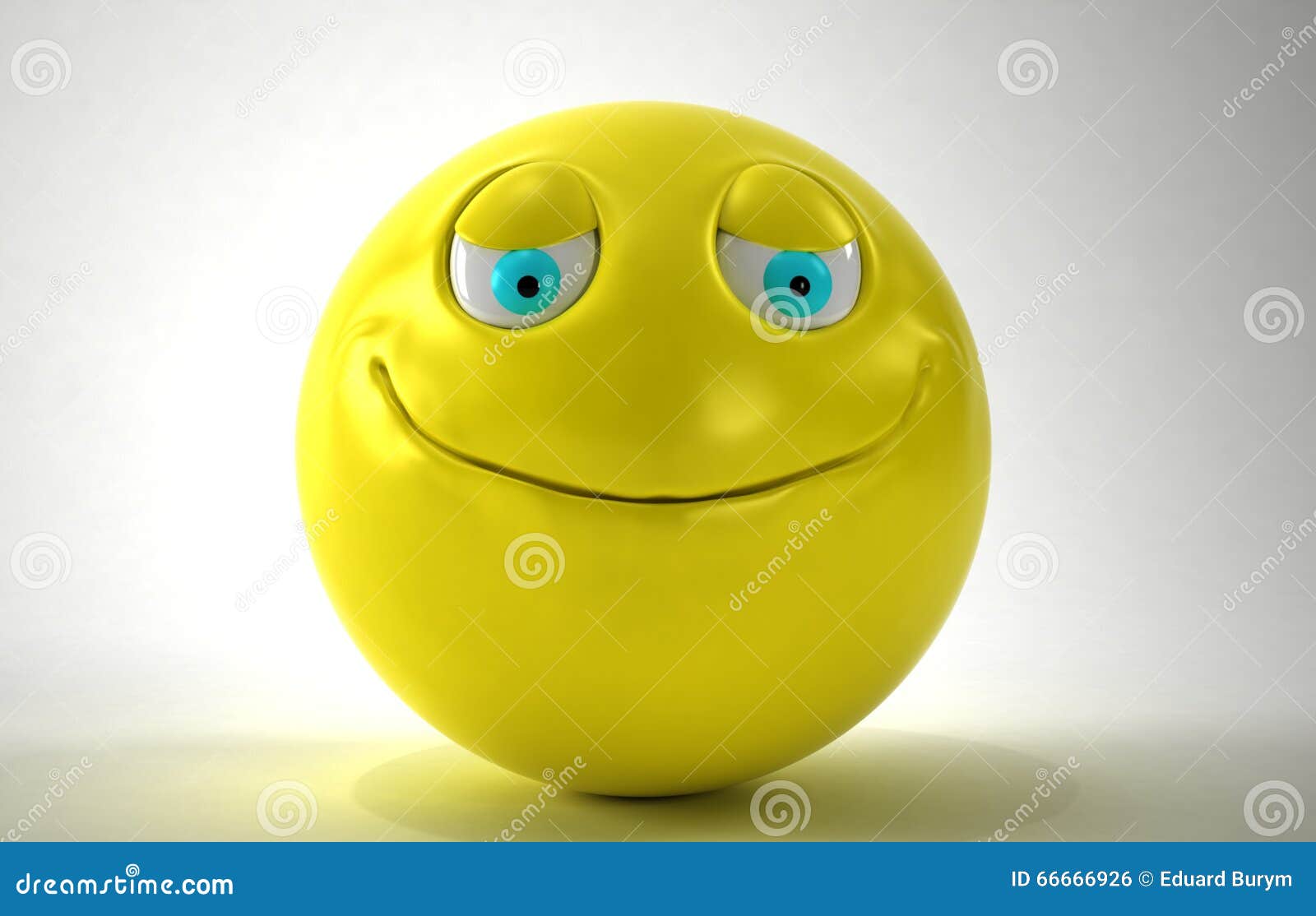 Smiley du jaune 3d illustration stock. Illustration du visage - 66666926