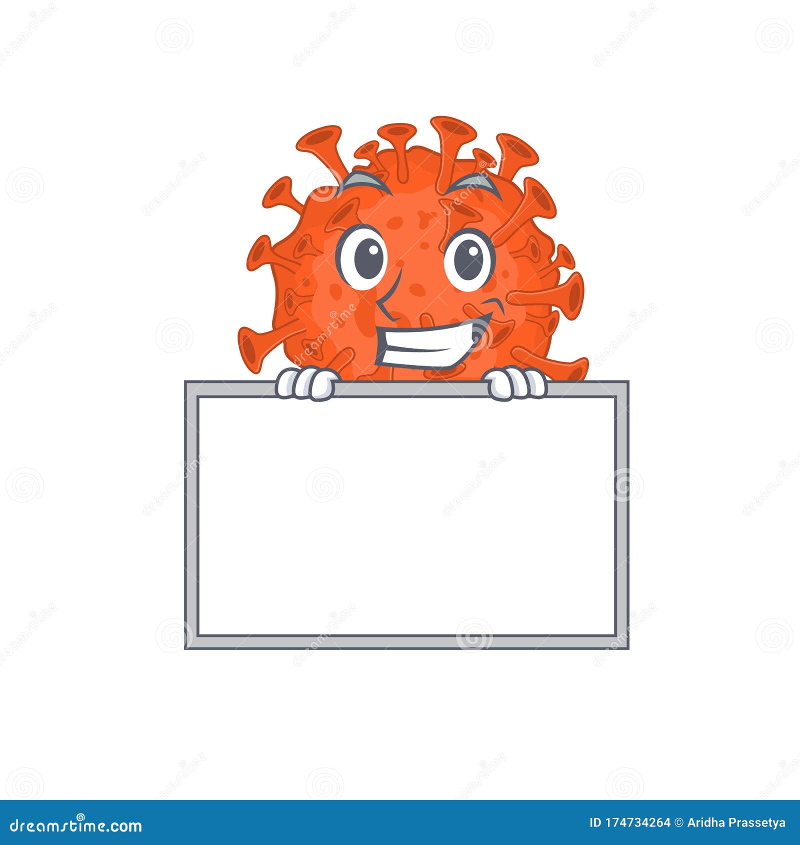 Smiley Electron Microscope Coronavirus Cartoon Character Style Bring ...