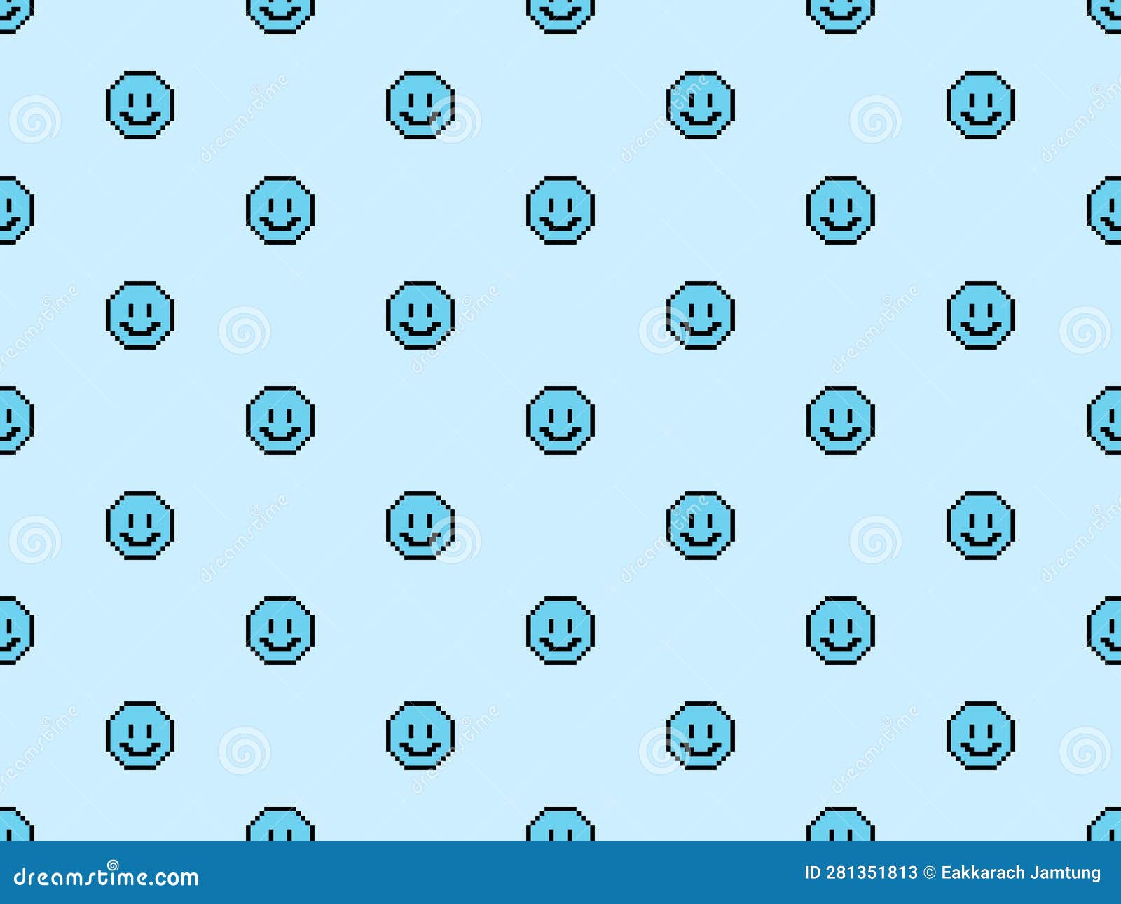 Smiley Emoji Cartoon Character Seamless Pattern Stock Illustration ...