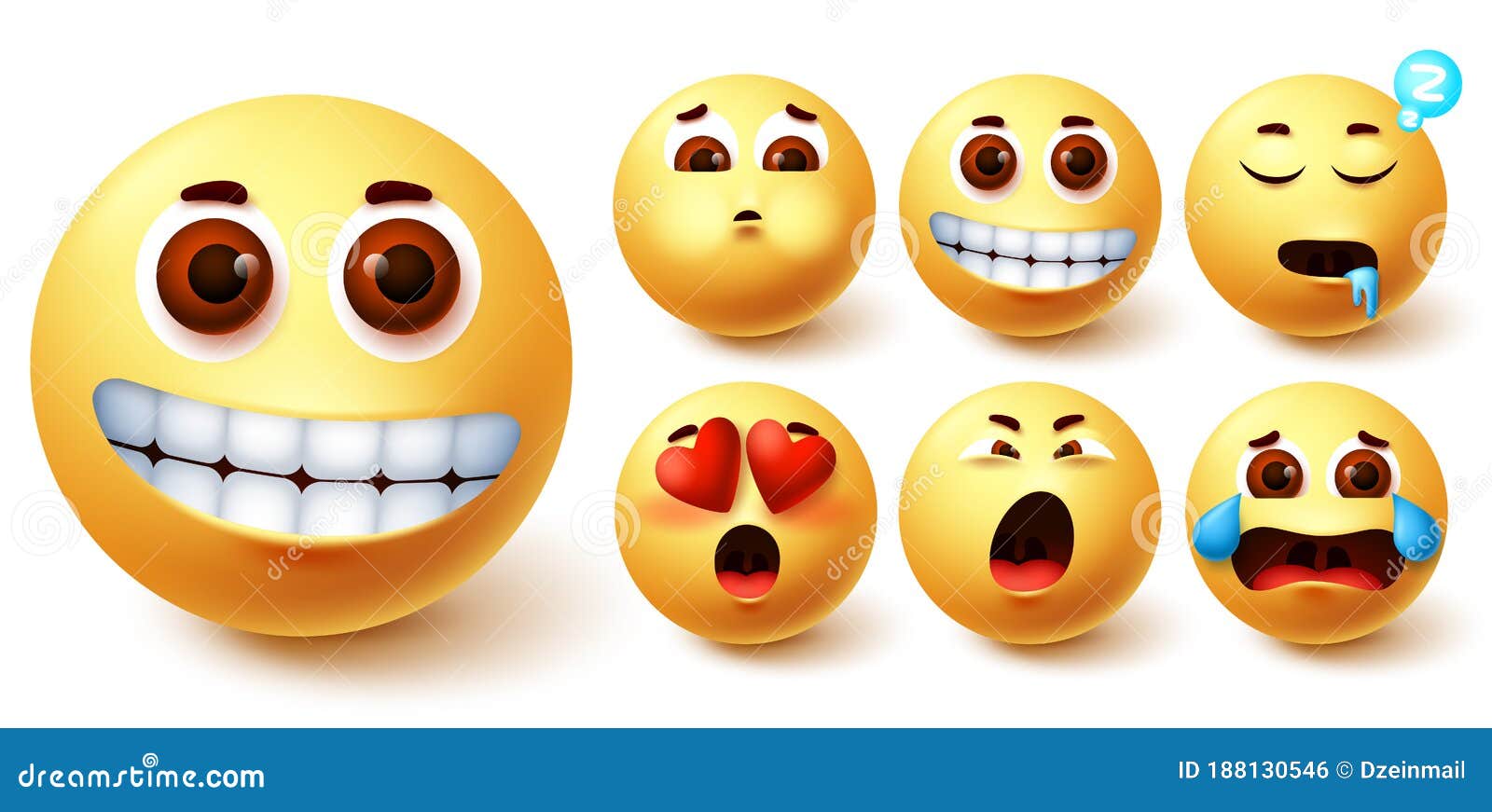 Smiley Emoji Vector Set. Emojis Yellow Cute Face with Happy, in Love ... Smiley Emoji Vector Set. Emojis Yellow Cute Face with Happy, in Love ...