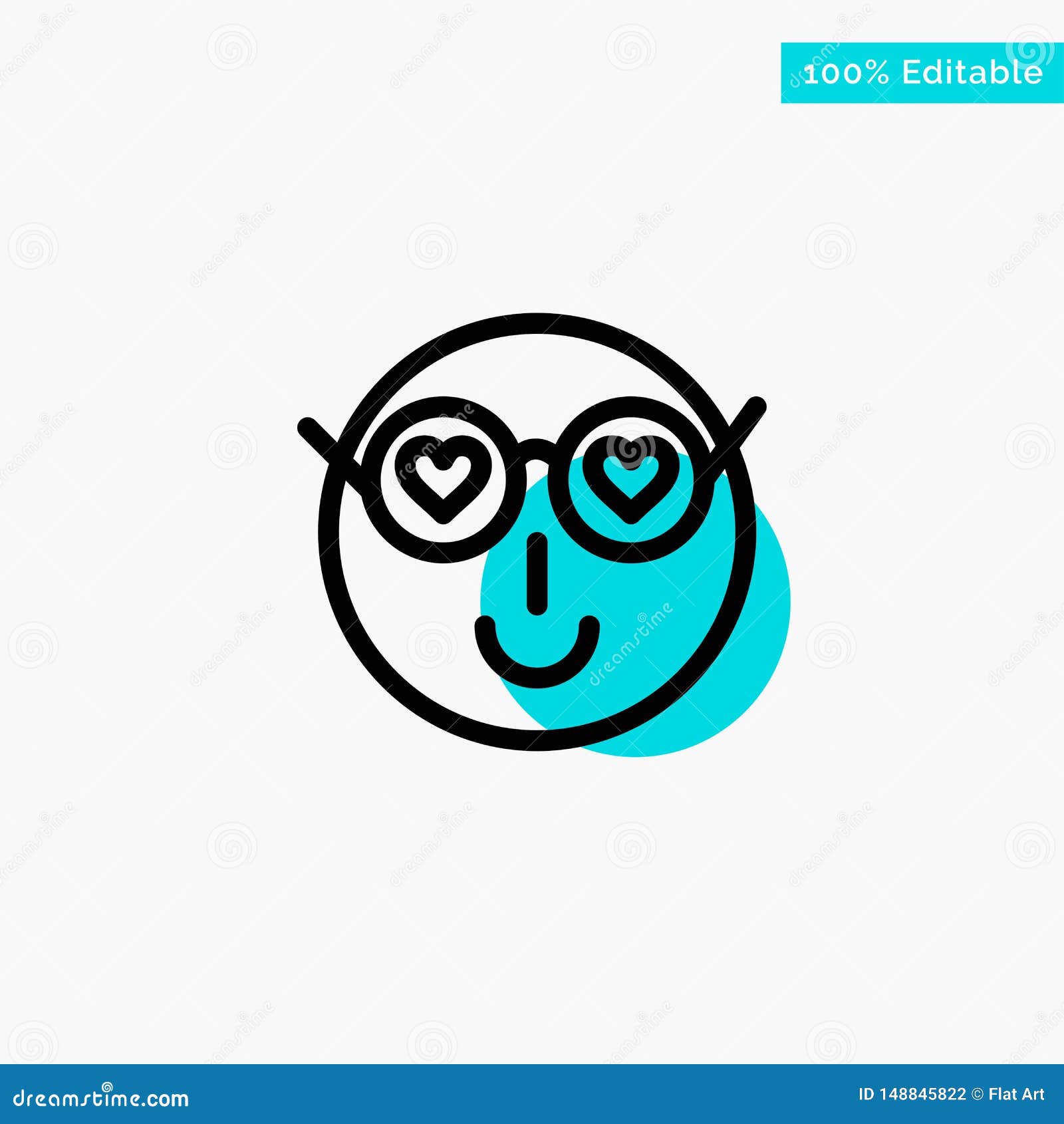 Smiley, Emojis, Love, Cute, User Turquoise Highlight Circle Point ...