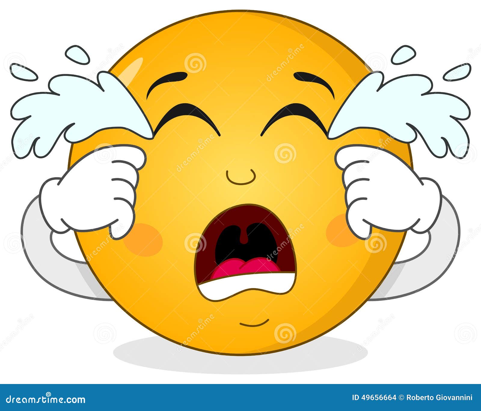Smiley Emoticon Character Gridante Triste Illustrazione Vettoriale ...