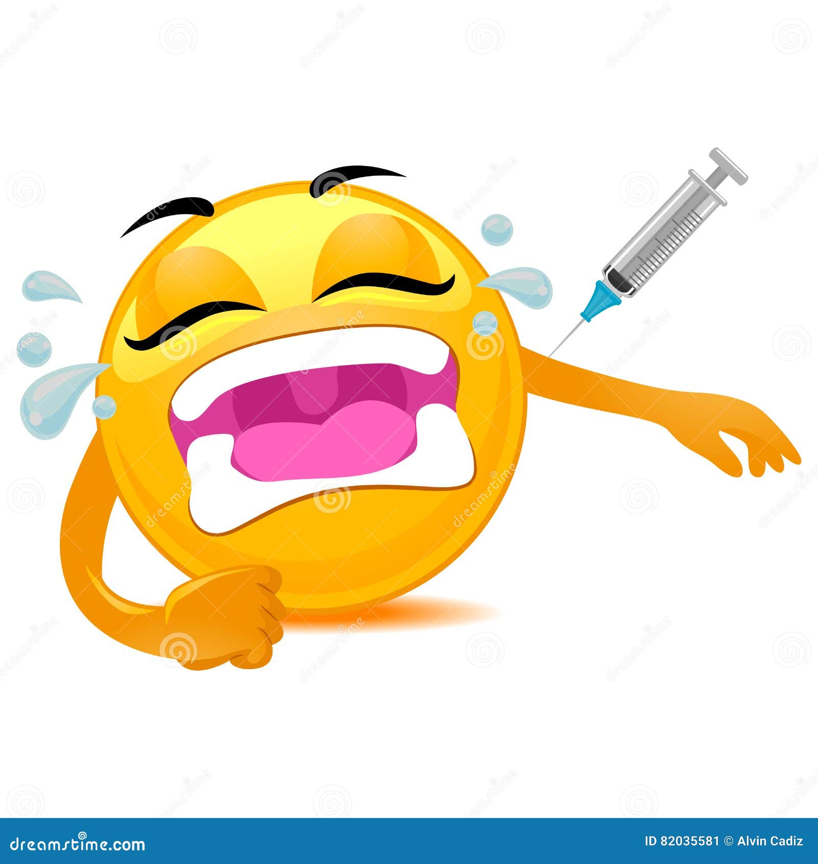 Smiley Emoticon Che Ottiene Vaccino Illustrazione Vettoriale ...