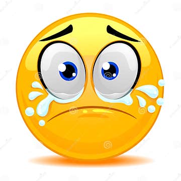 Smiley Emoticon Crying Face Stock Vector - Illustration of circle ...