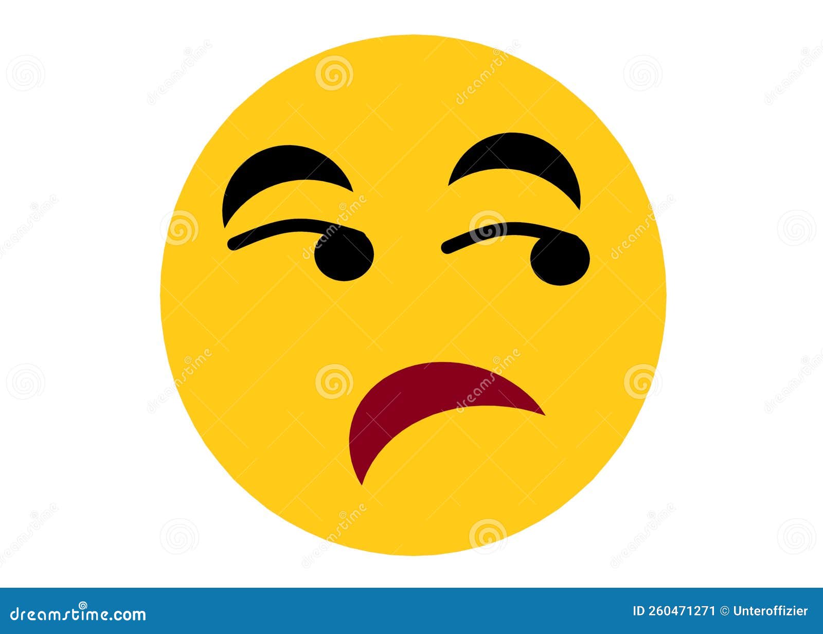 A Smiley Emoticon of Dislike Disbelief Detest Expression White Backdrop ...