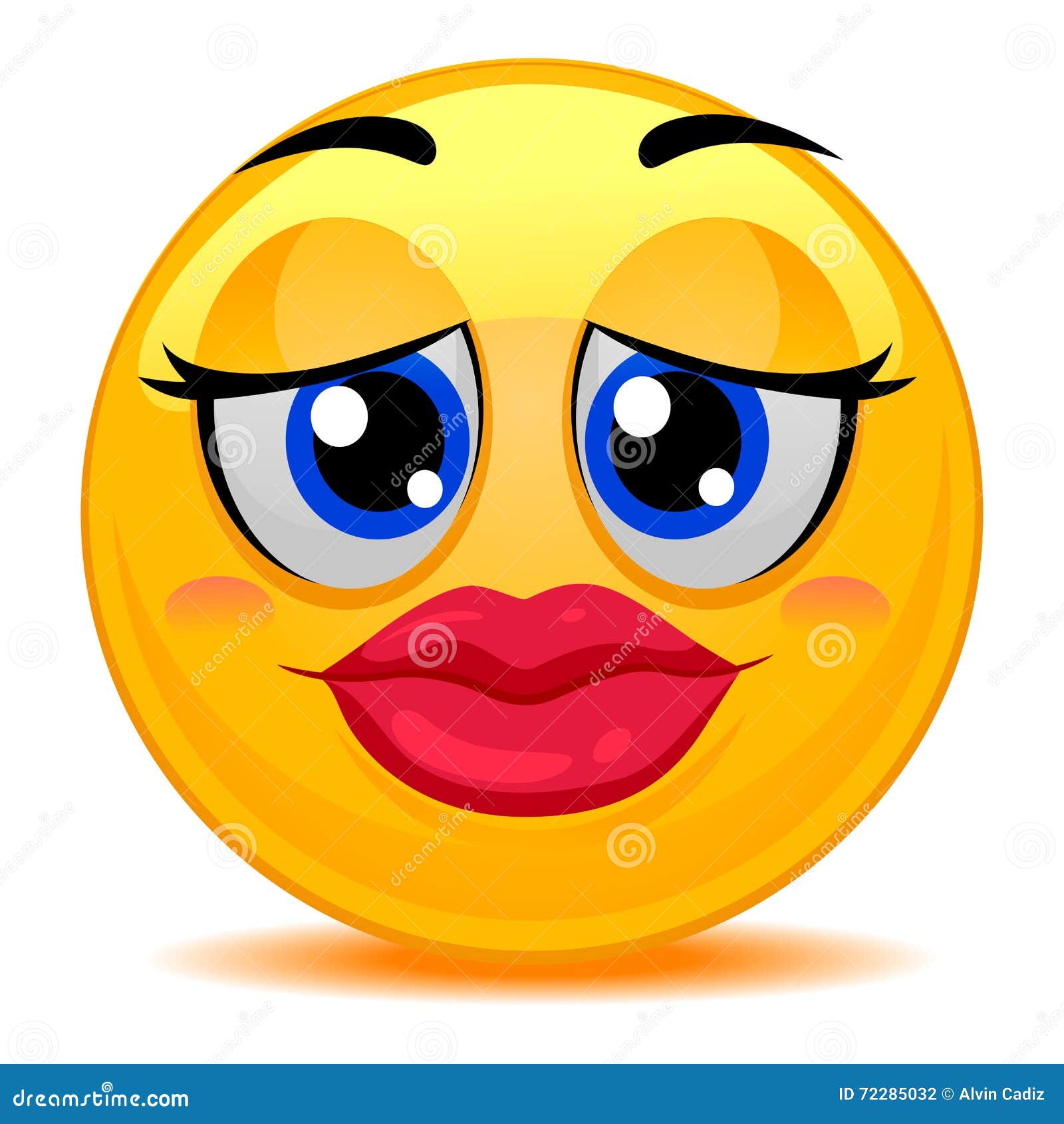 Smiley Emoticon Kissable Lips Stock Vector - Illustration of gesture ...