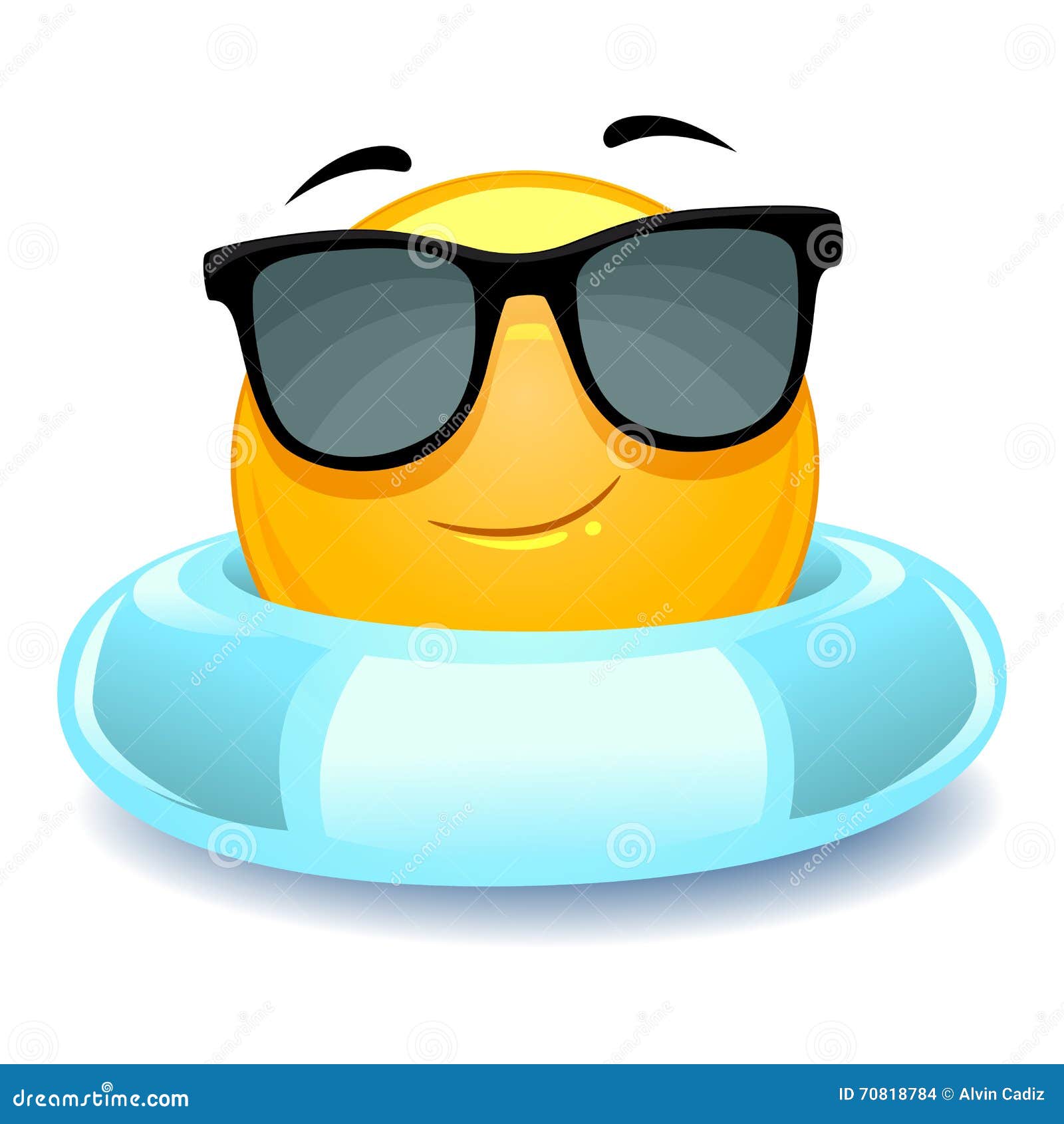 Smiley Emoticon Wearing Floater Vector Illustration | CartoonDealer.com ...