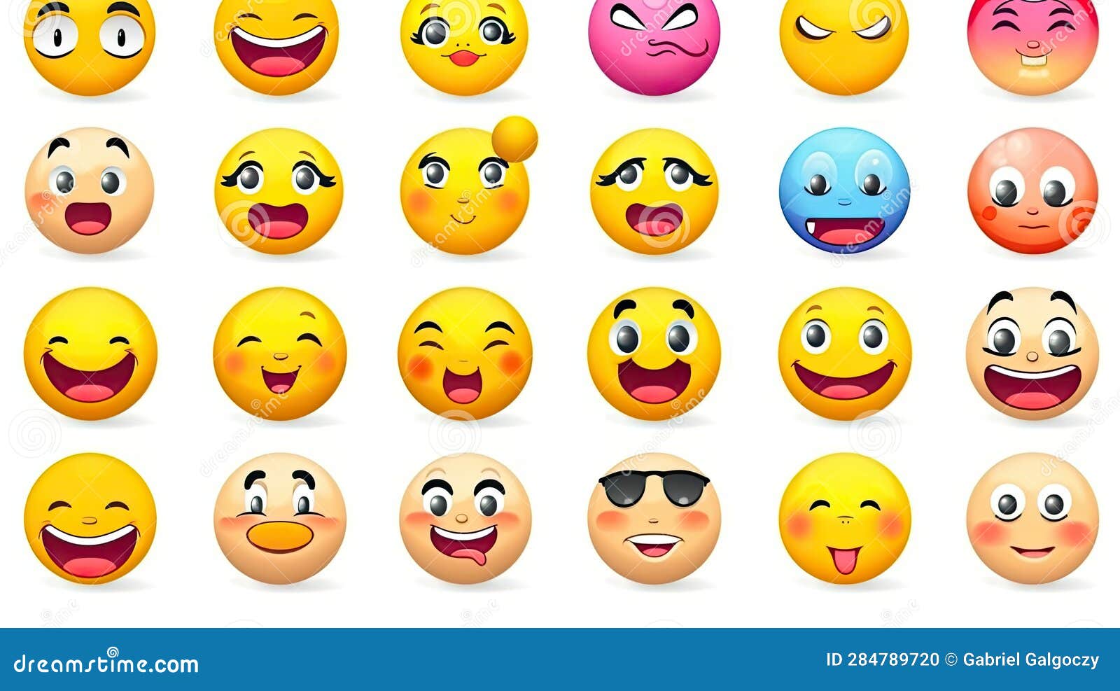 Smiley-Emoticons. Emoticon Smiley Gesicht Stock Abbildung ...