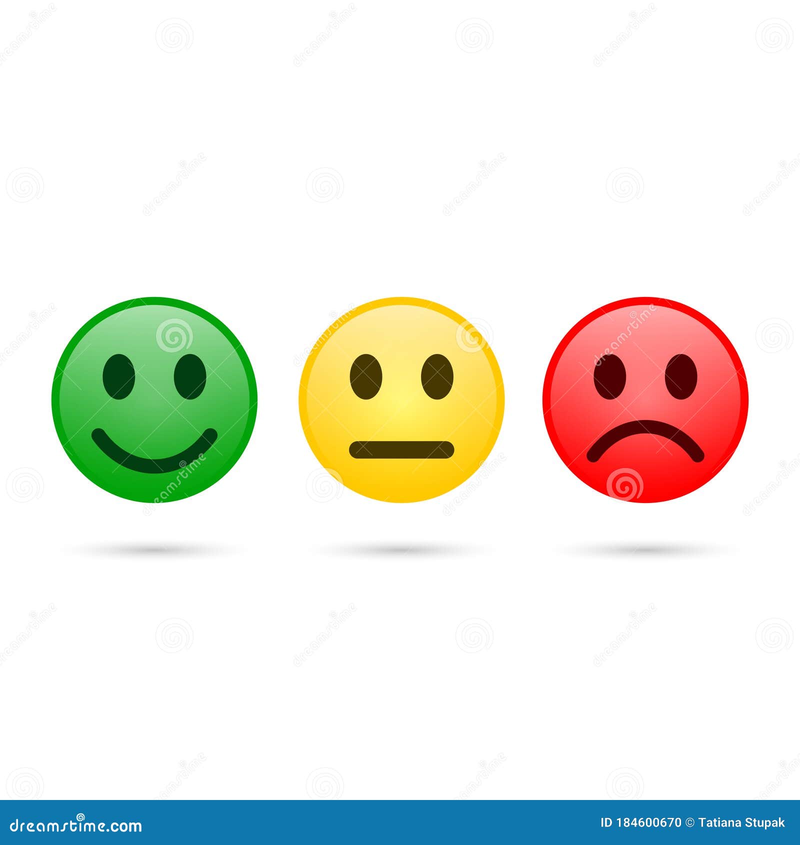 Smiley Emoticons Icon Positive, Neutral and Negative, Vector Stock ...