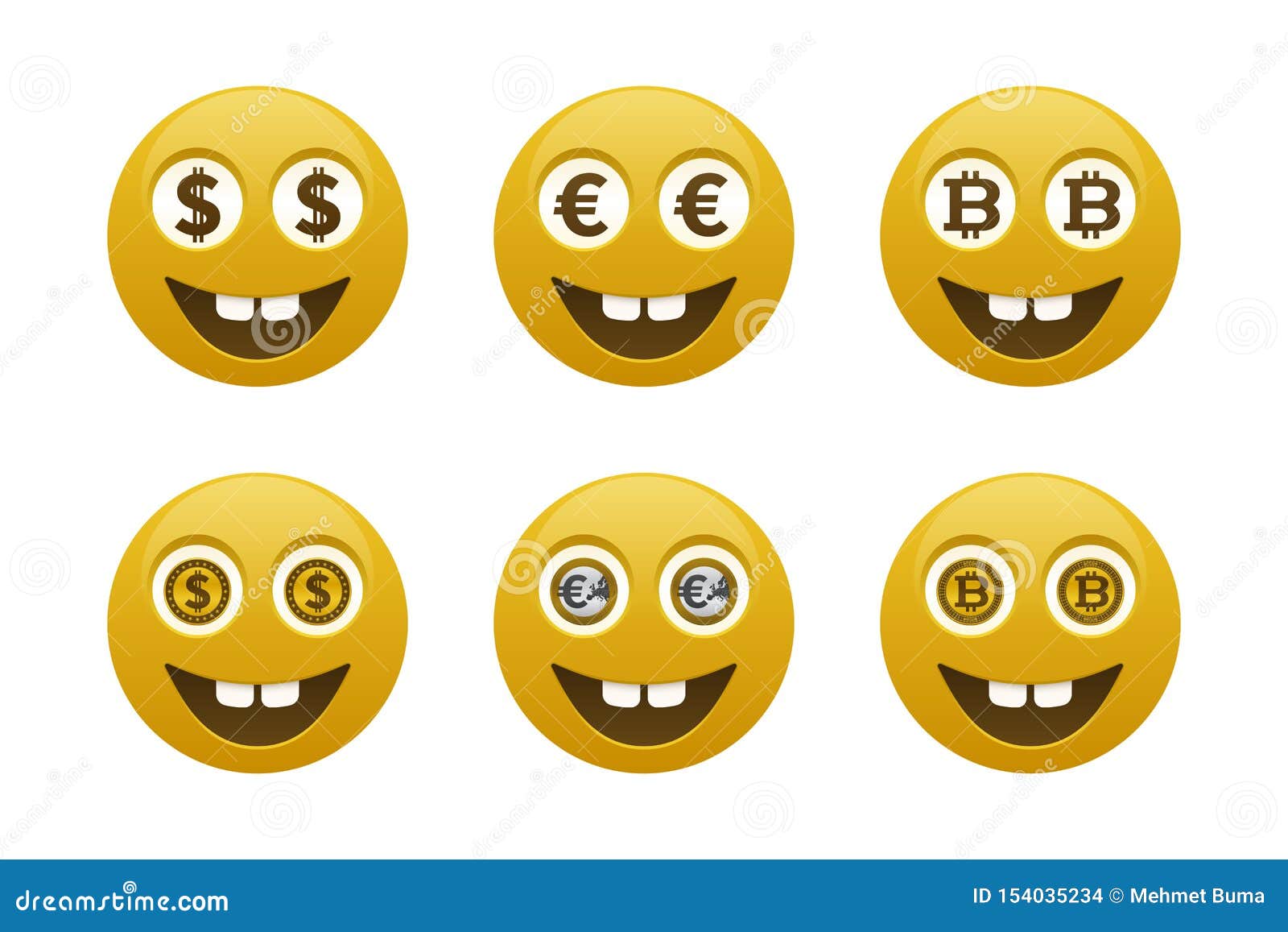 Smiley Emoticons Med Valutor Stock Illustrationer - Illustration av ...