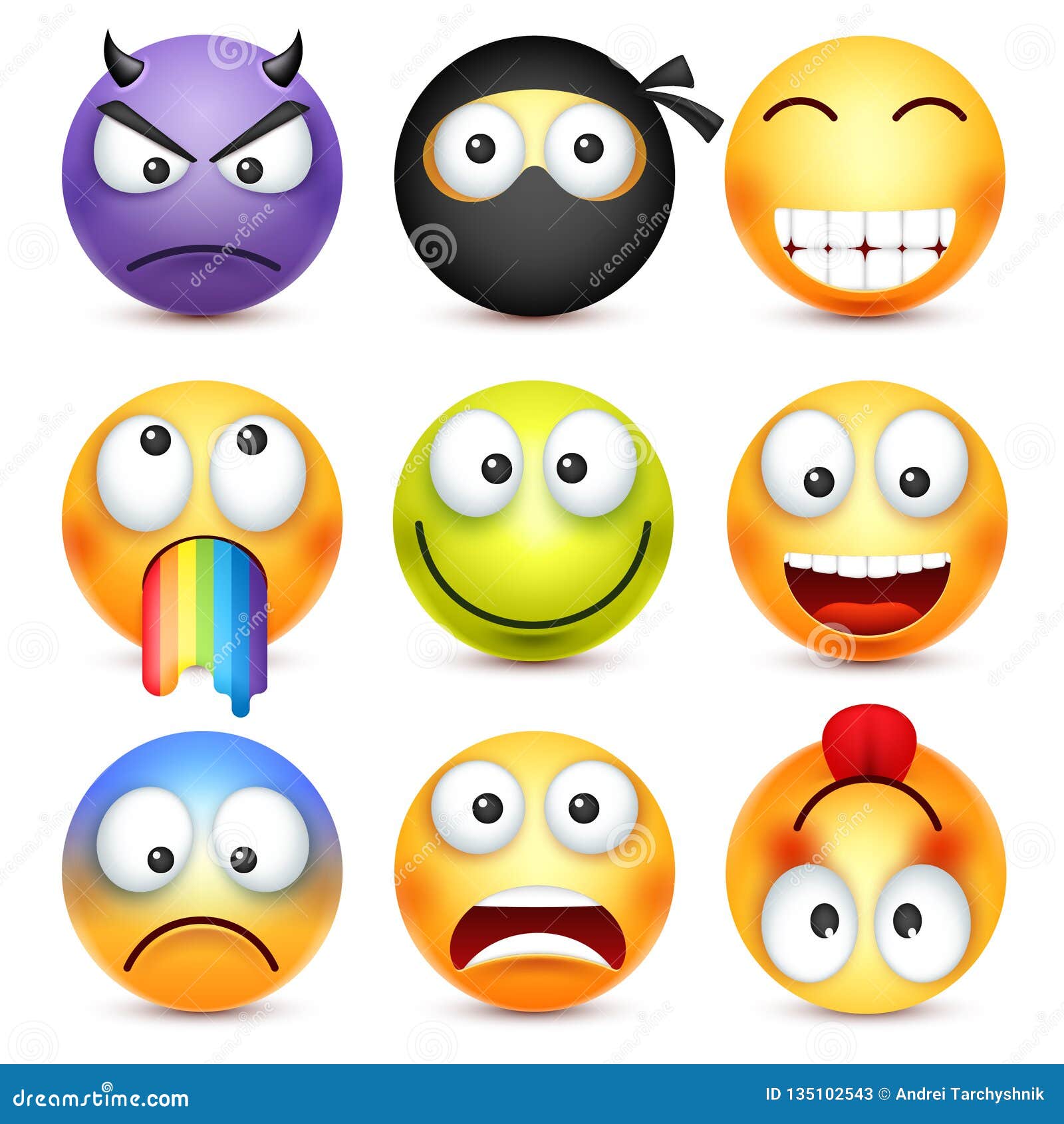 Smiley, Emoticonsatz E R R Lustig Vektor Abbildung - Illustration von ...