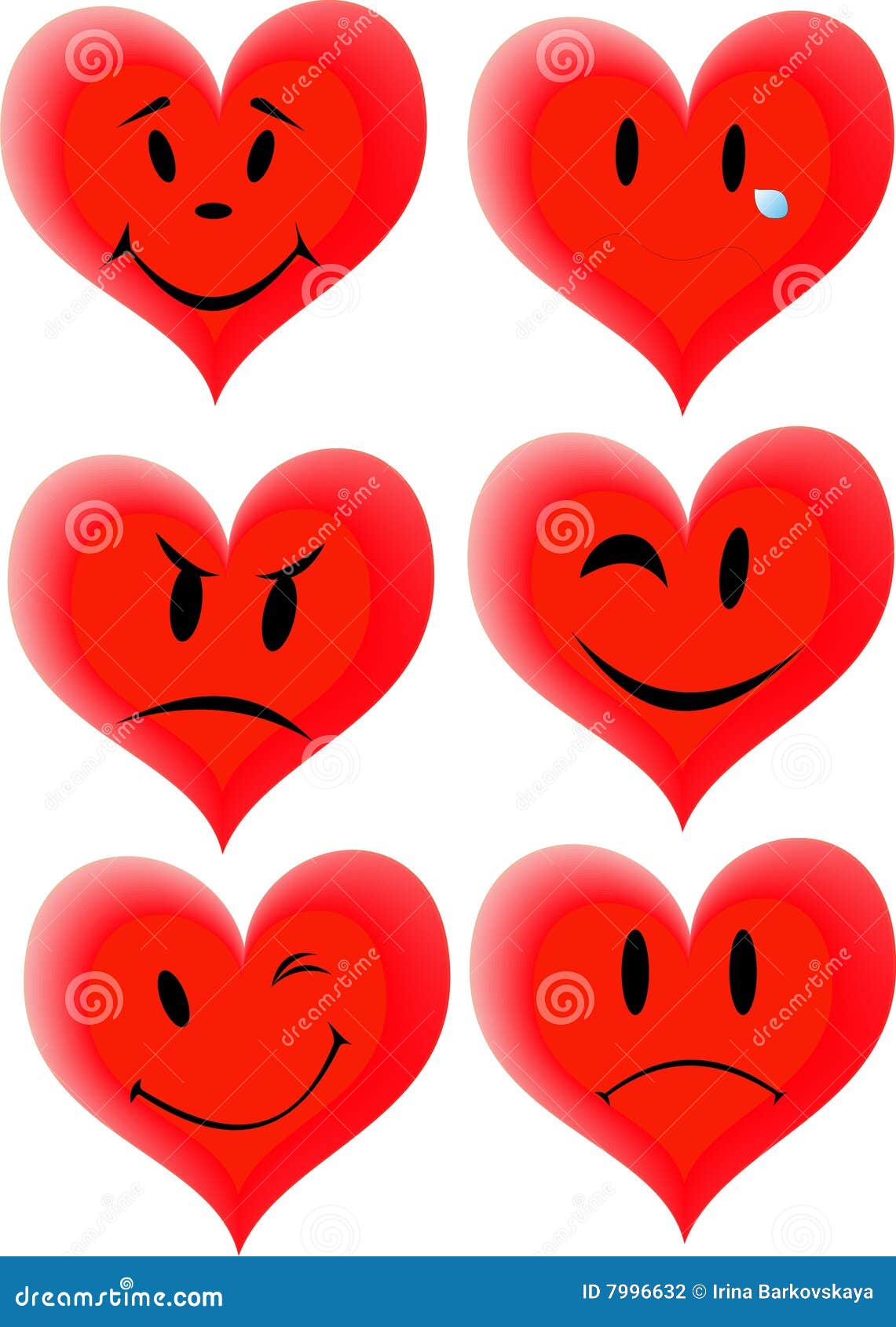 Smiley En Dimensiones De Una Variable Del Corazón Ilustración del ...