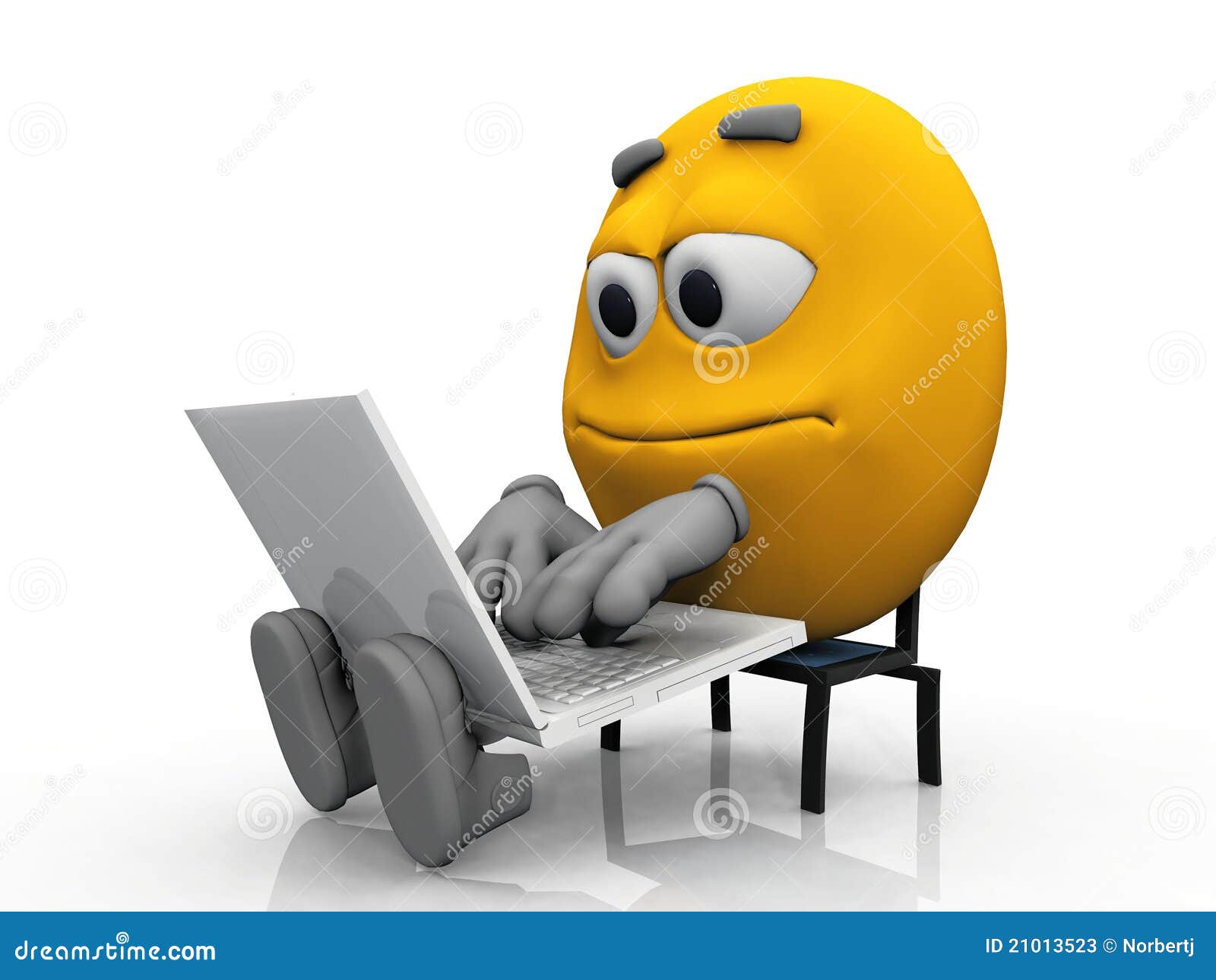 Smiley Et L'ordinateur Photos stock - Image: 21013523