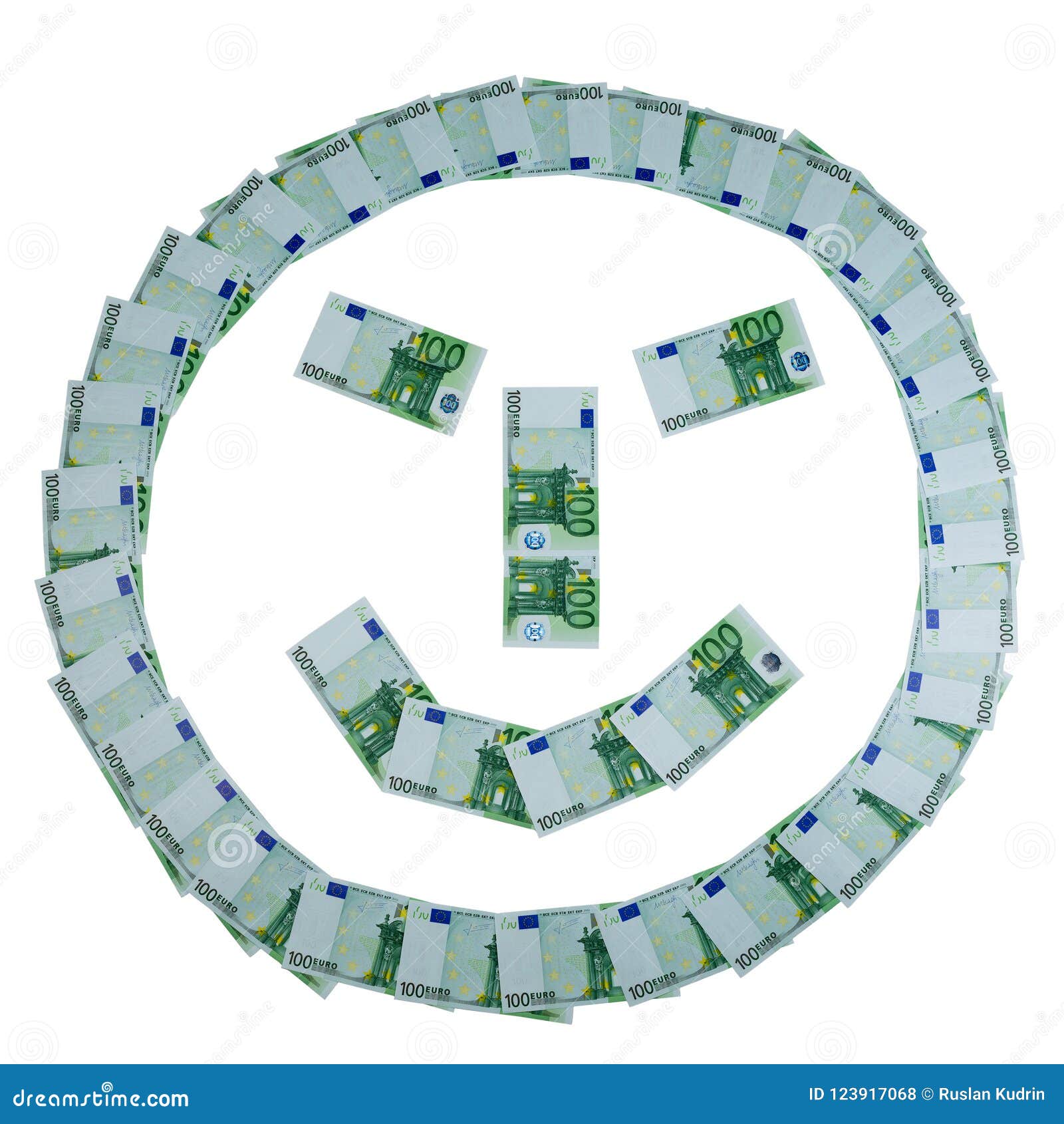 Smiley of euro banknotes stock photo. Image of group - 123917068