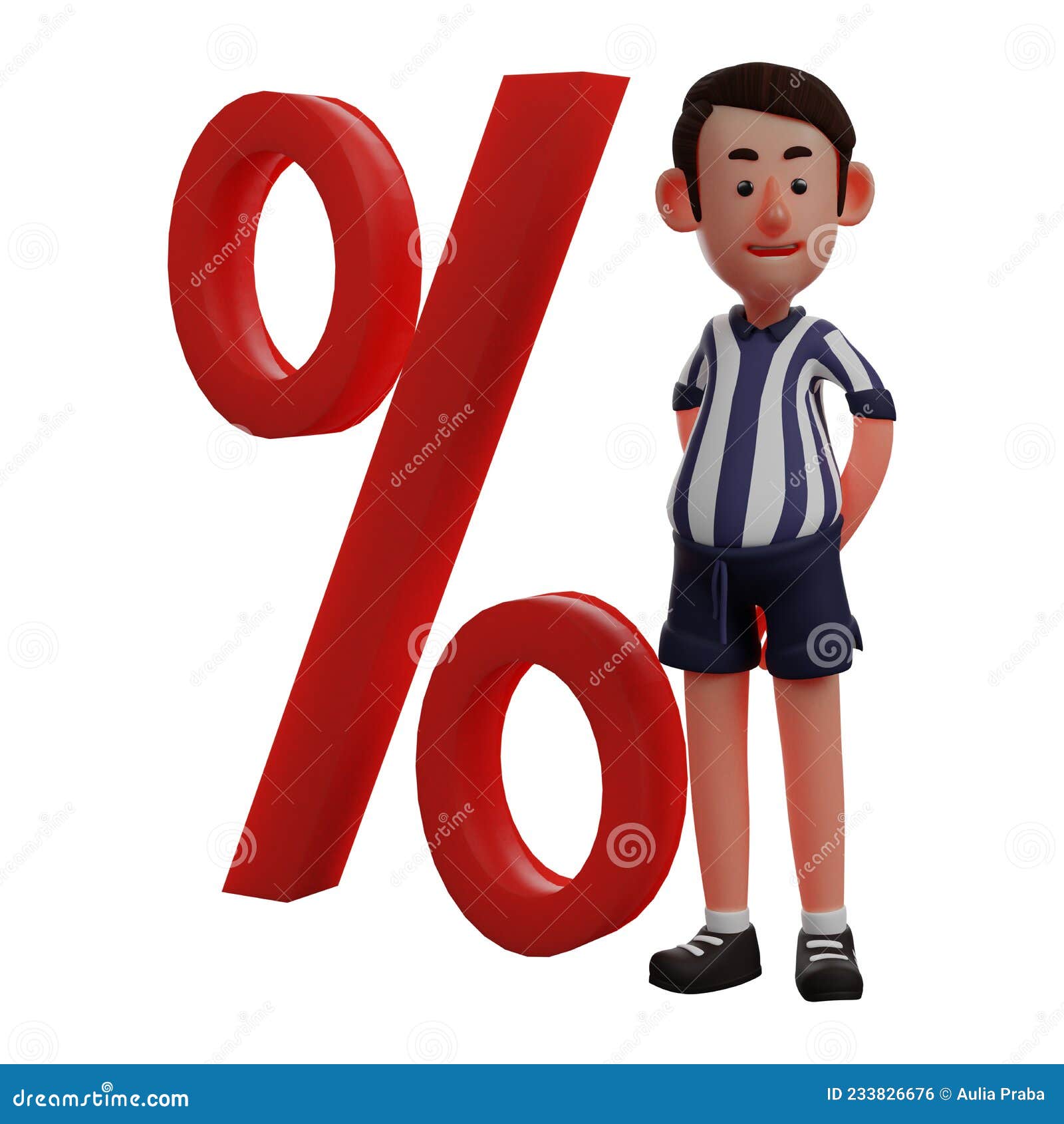 Smiley Face 3D Referees Cartoon with a Percent Symbol Stock ...