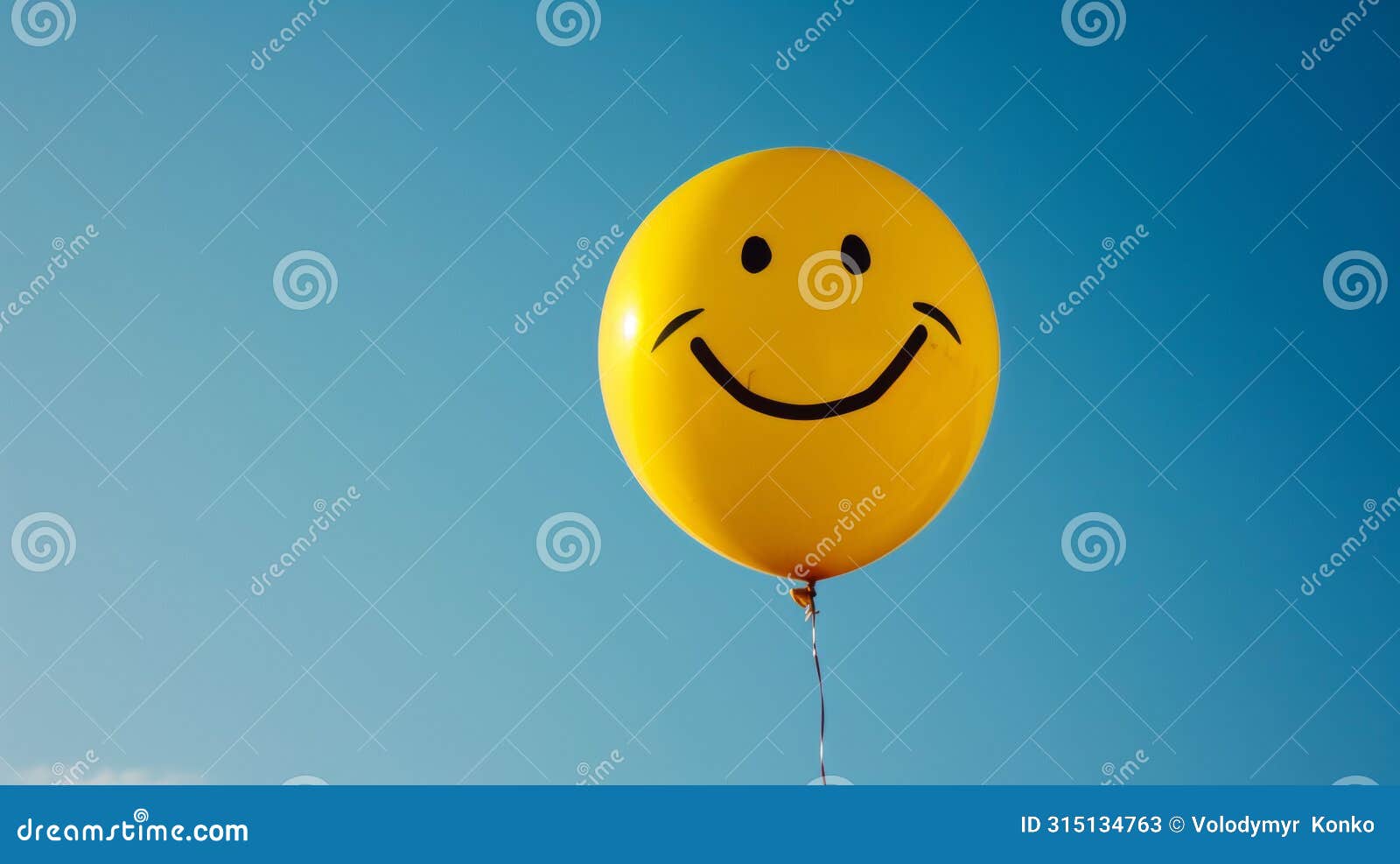 Smiley Face Balloon Floating in the Air at the Park Stock Image - Image ...