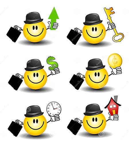 Smiley Face Businessmen 2 stock illustration. Illustration of briefcase ...