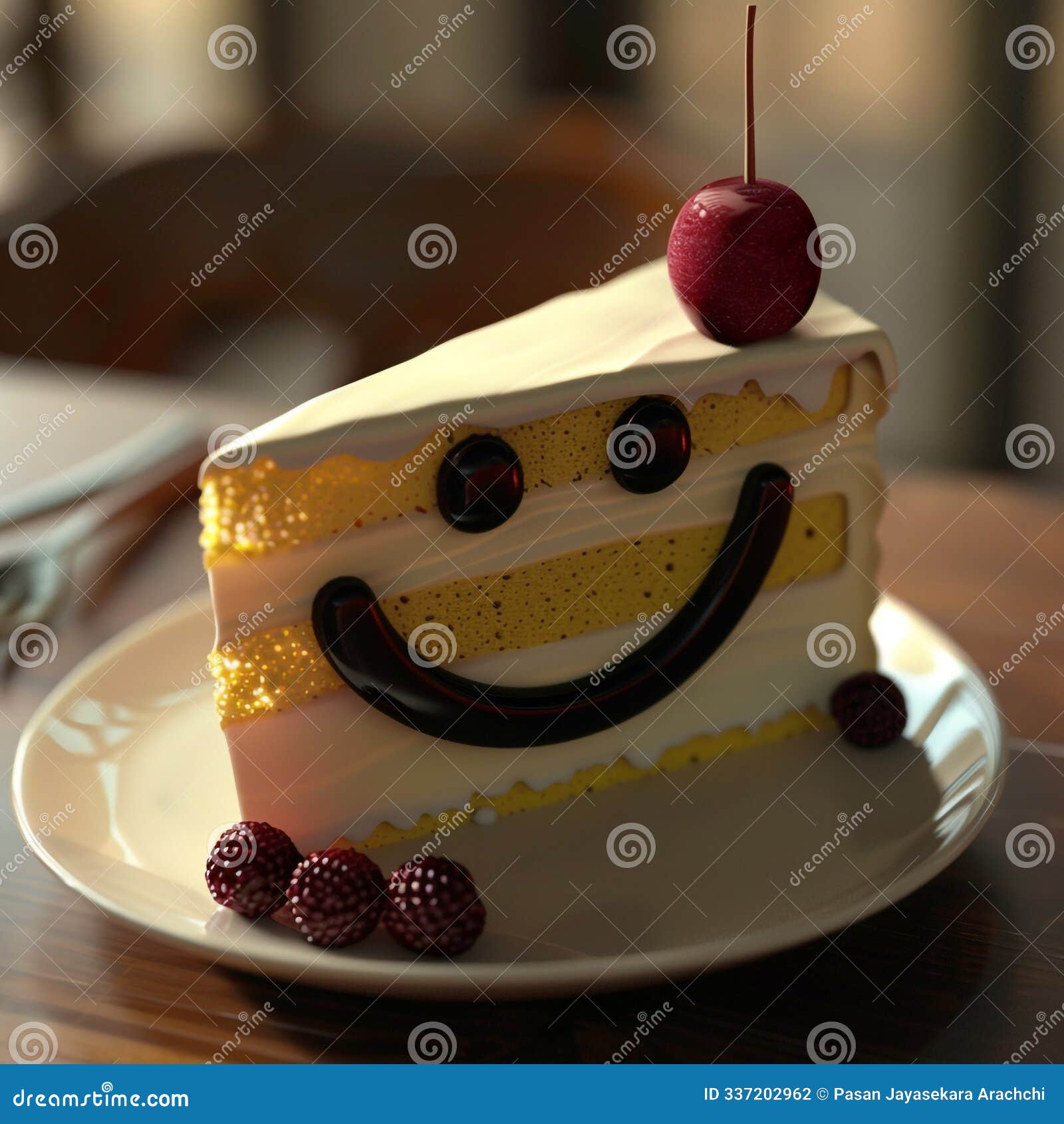 Smiley Face Celebrating Birthday with Cake Stock Illustration ...