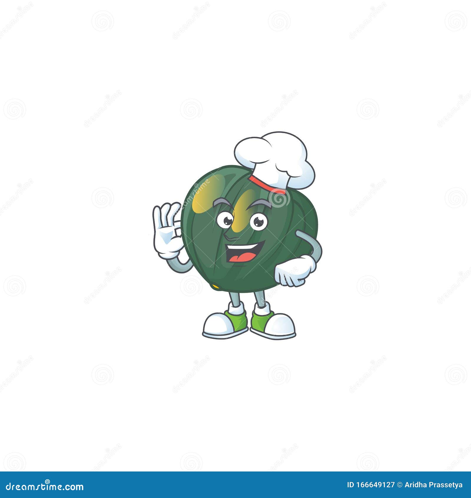 Smiley Face Chef Acorn Squash Character with White Hat Stock Vector ...