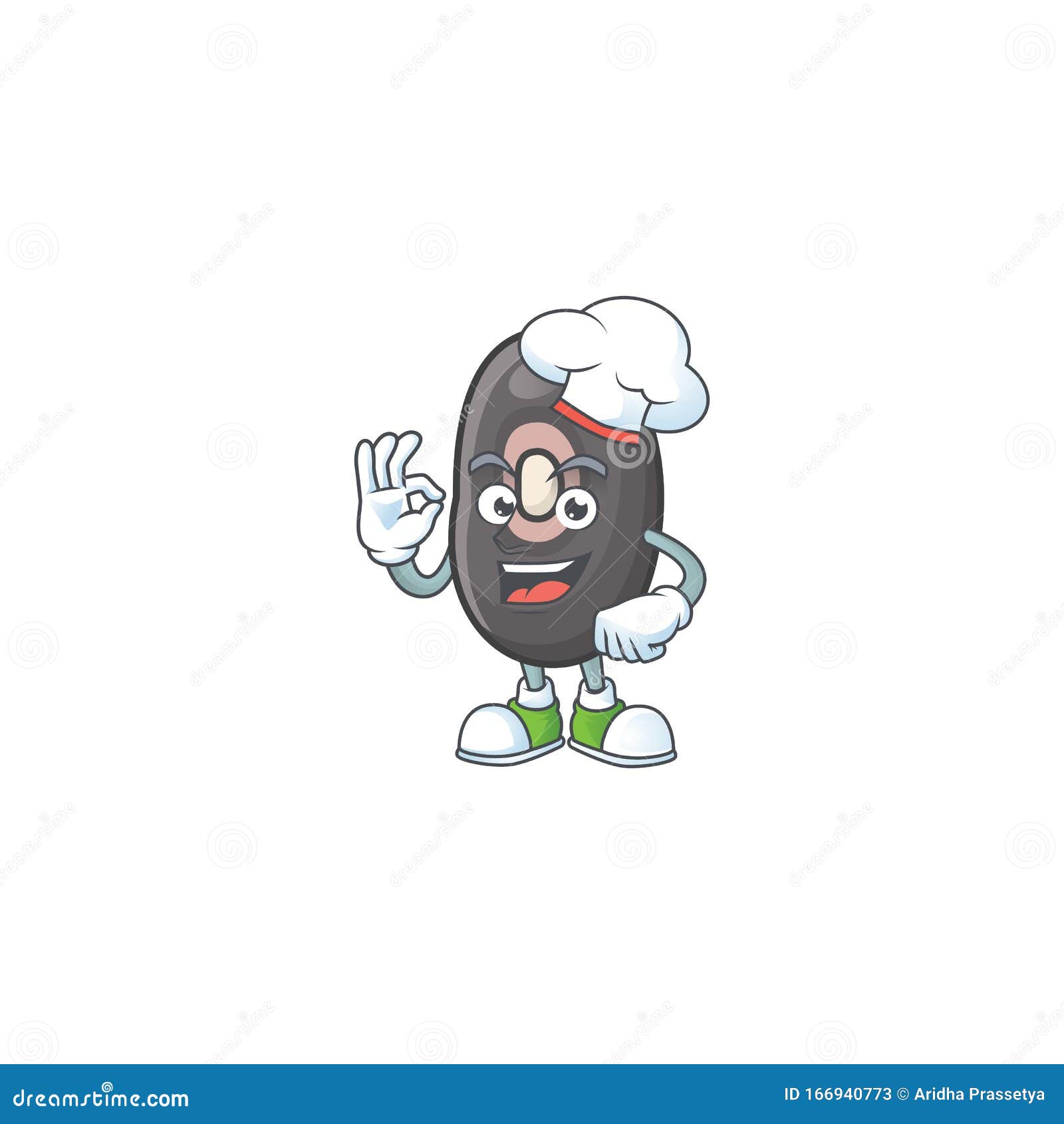 Smiley Face Chef Black Beans Character with White Hat Stock Vector ...