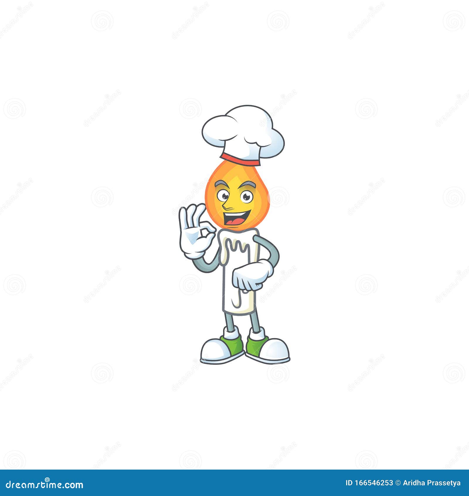 Smiley Face Chef White Candle Character with White Hat Stock Vector ...