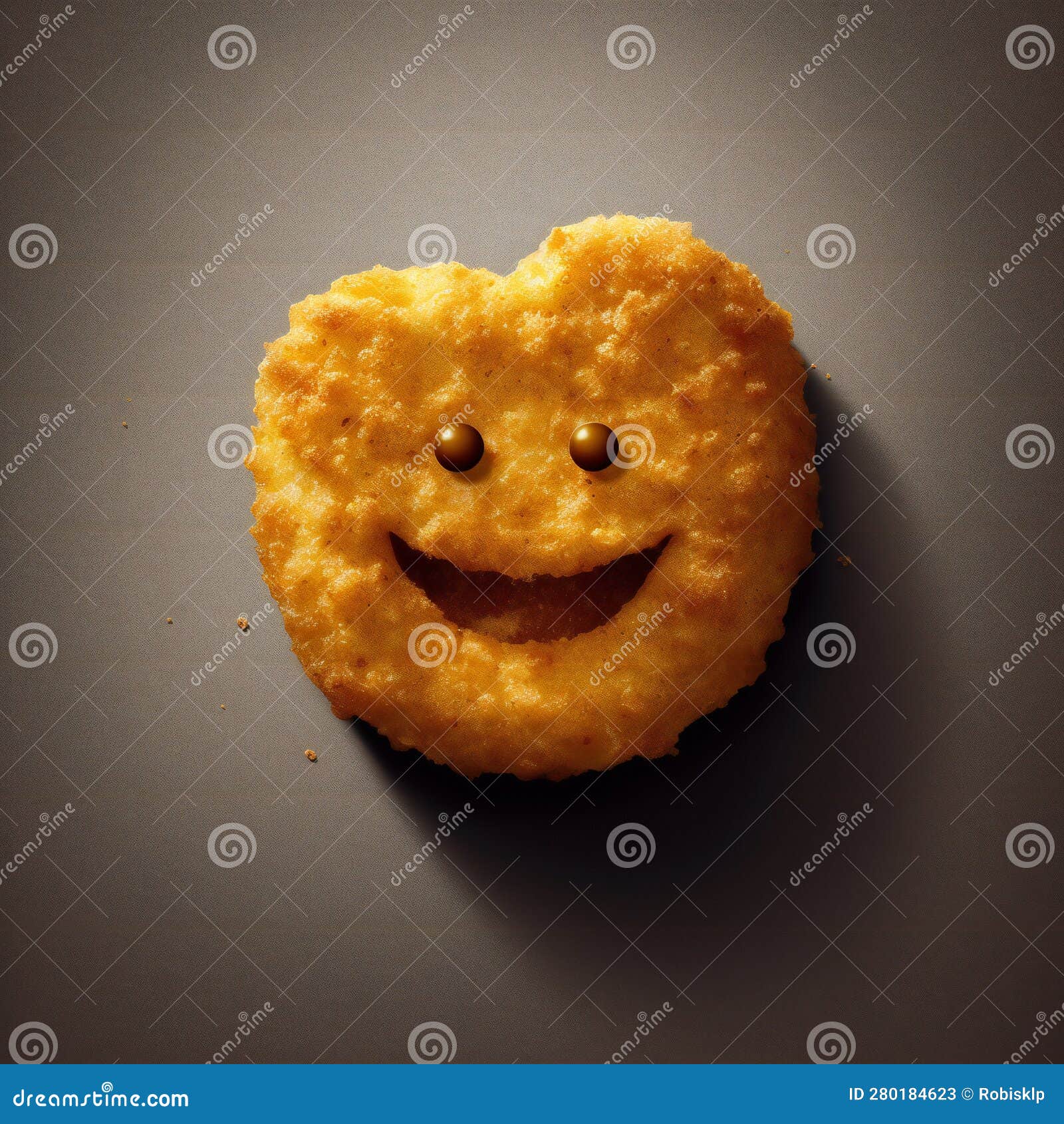 Smiley Face Chicken Nugget Cartoon Stock Illustration - Illustration of ...