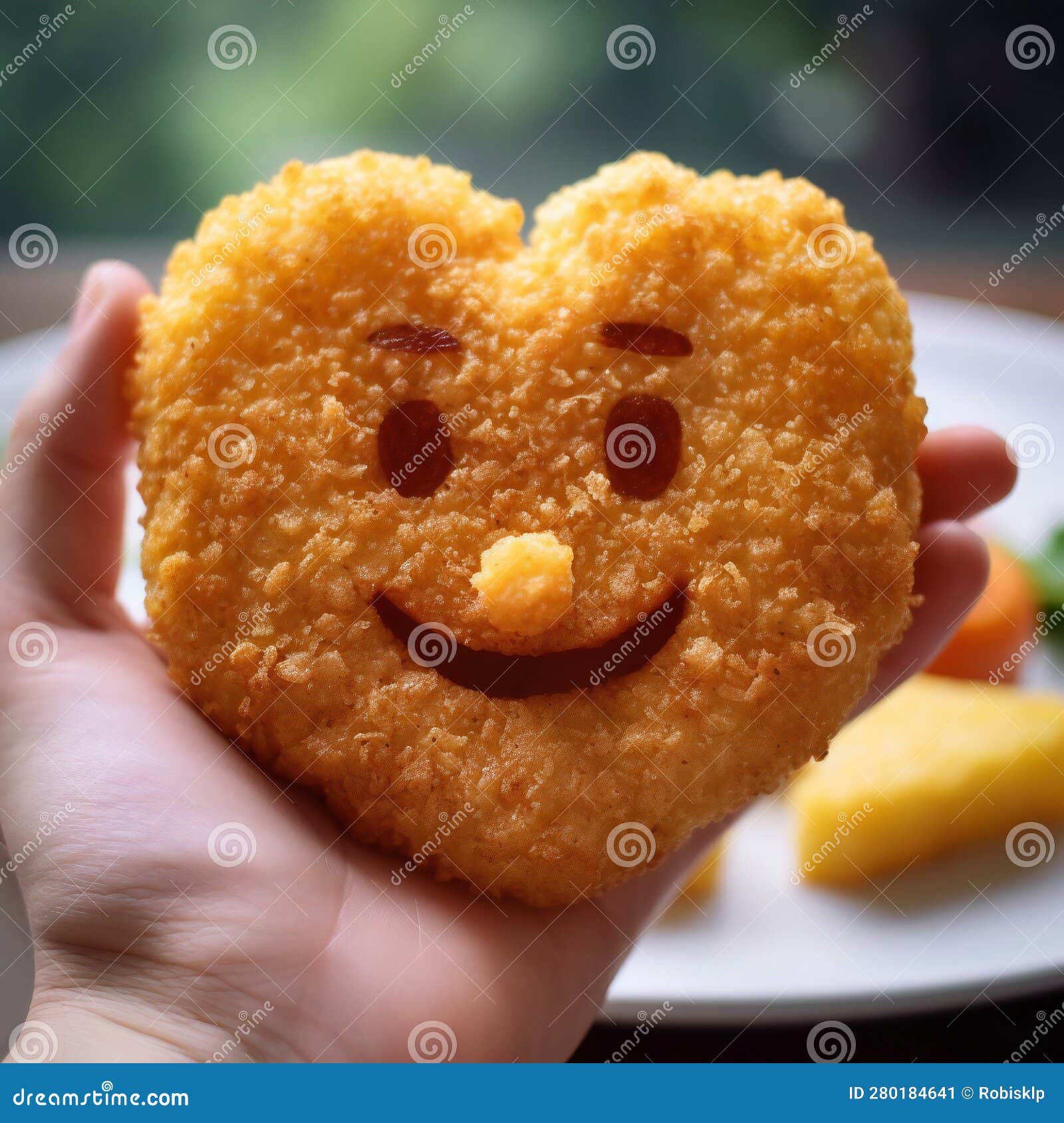 Smiley Face Chicken Nugget Cartoon Stock Image | CartoonDealer.com ...