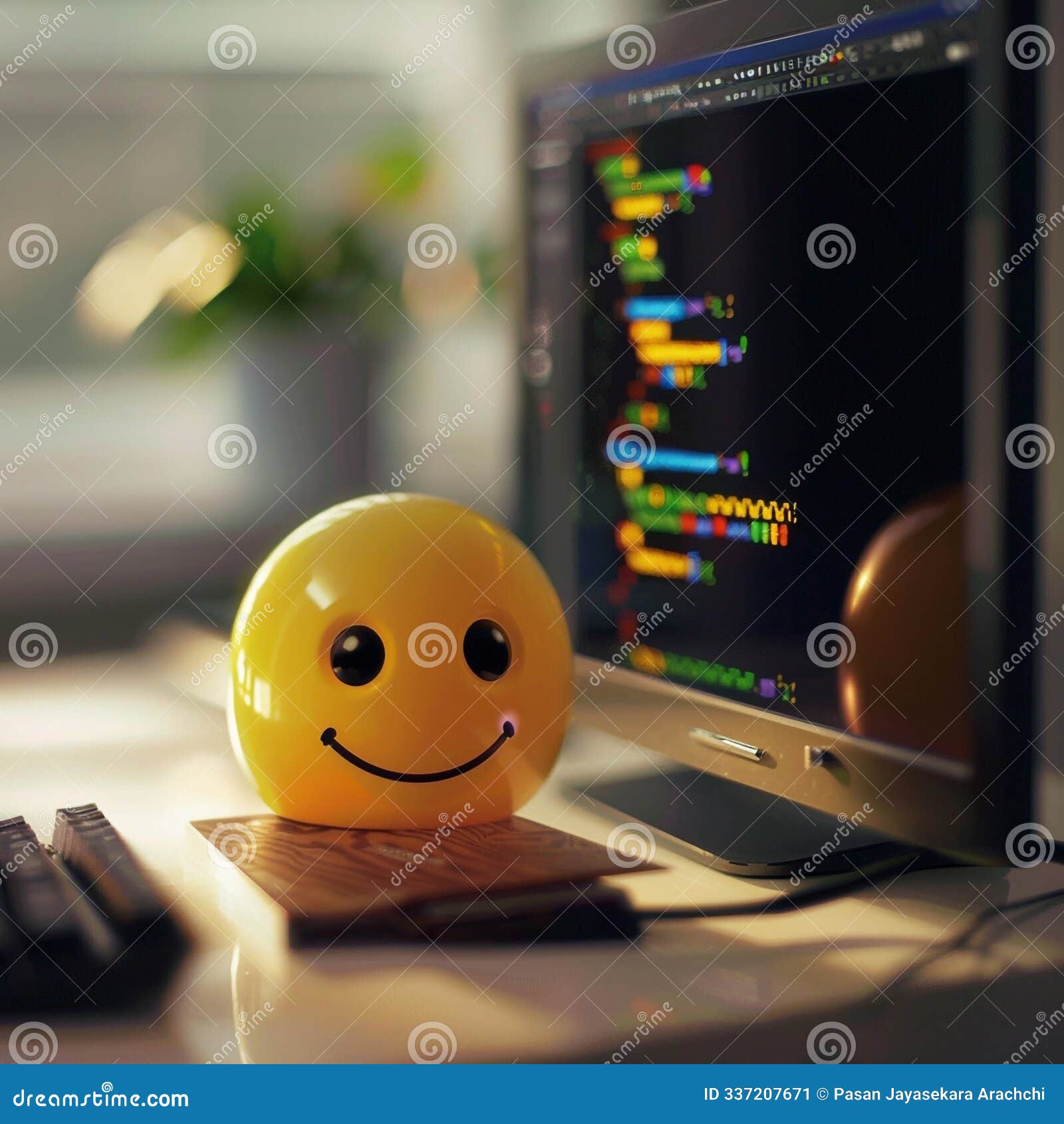 Smiley Face Coding a Program on a Computer Stock Illustration - Illustration of code ...