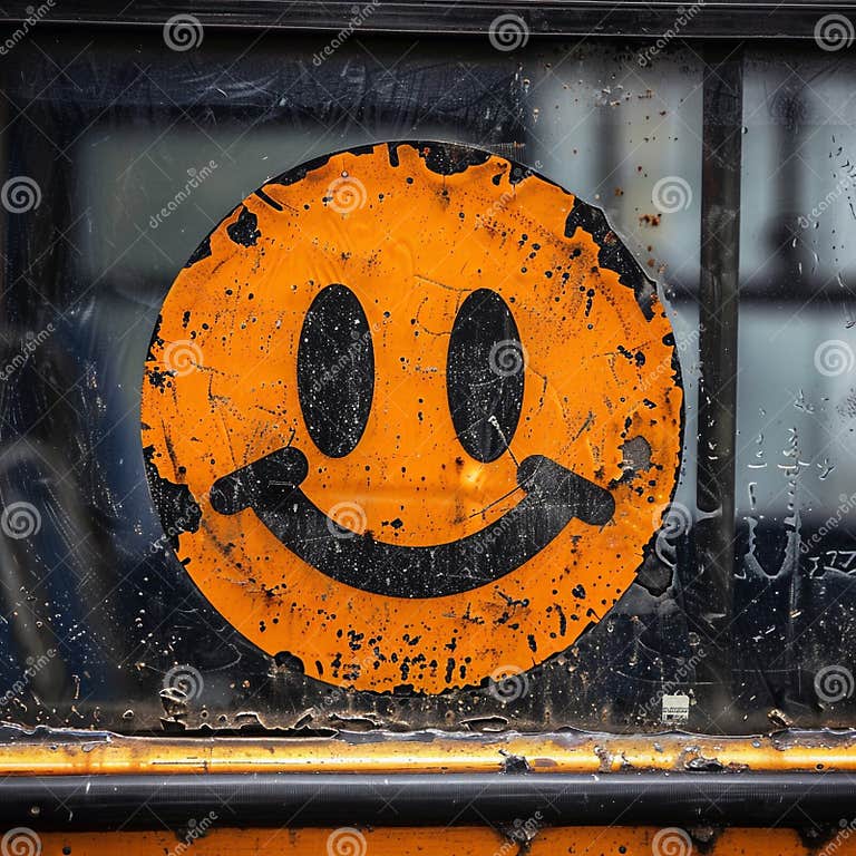 Smiley Face Commuting on a Bus To Work Stock Illustration ...