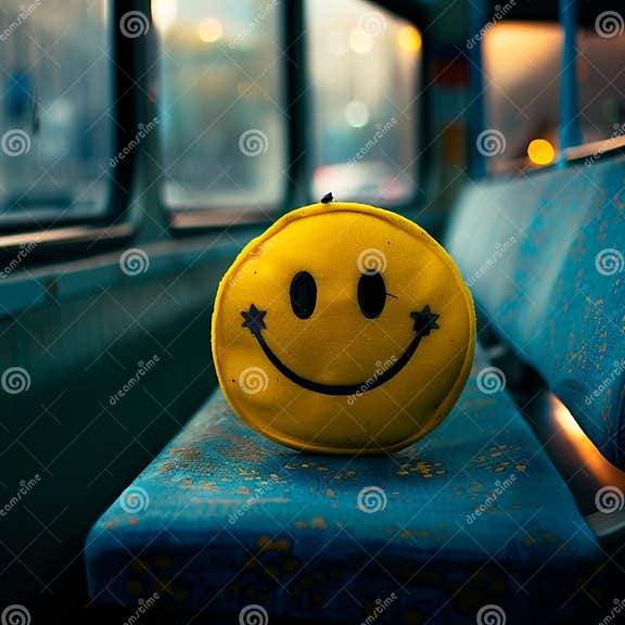 Smiley Face Commuting on a Bus To Work Stock Illustration ...