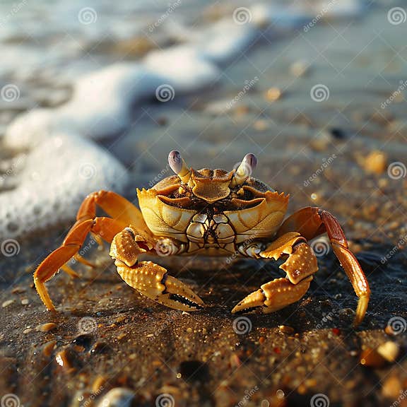 Smiley Face with Crab Scuttling on the Beach Stock Illustration ...