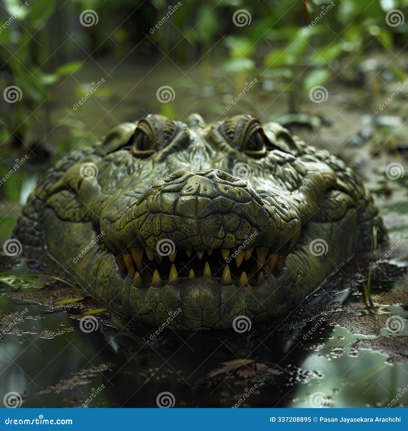 Smiley Face with Crocodile Lurking in Swamp Stock Illustration ...