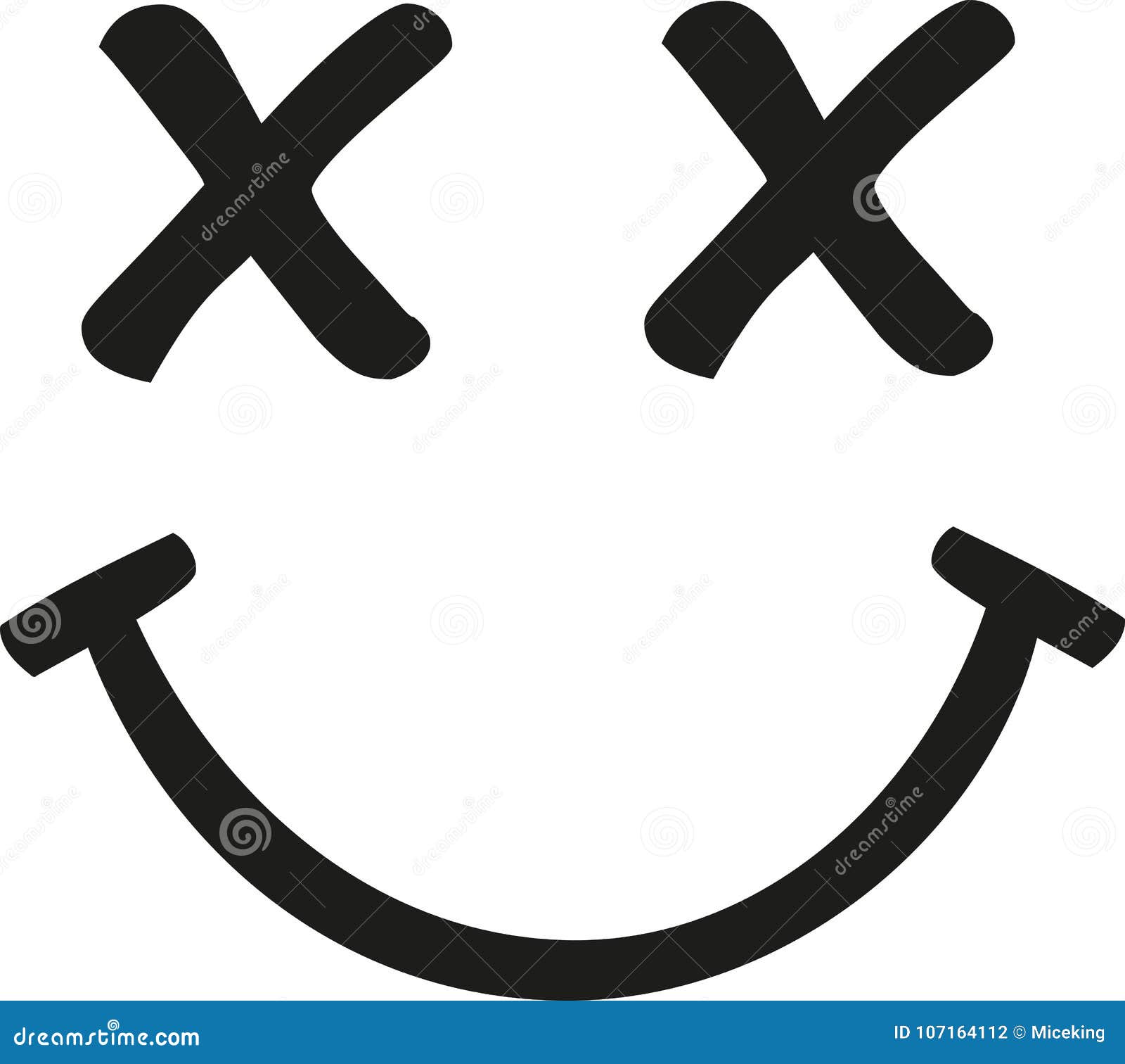 Smiley Face with Crossed Eyes Stock Vector - Illustration of emotion ...