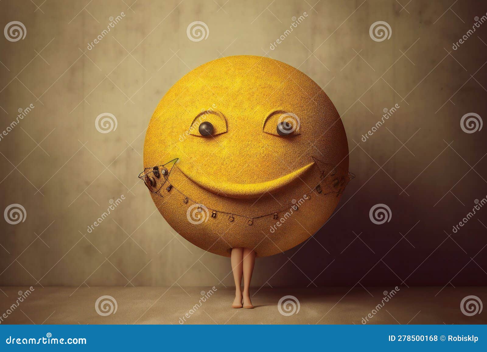 Smiley Face Cute Mascot Monster Stock Illustration - Illustration of ...