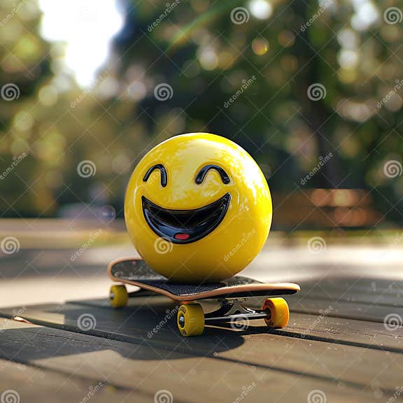 Smiley Face Doing Tricks at the Skate Park Stock Illustration ...