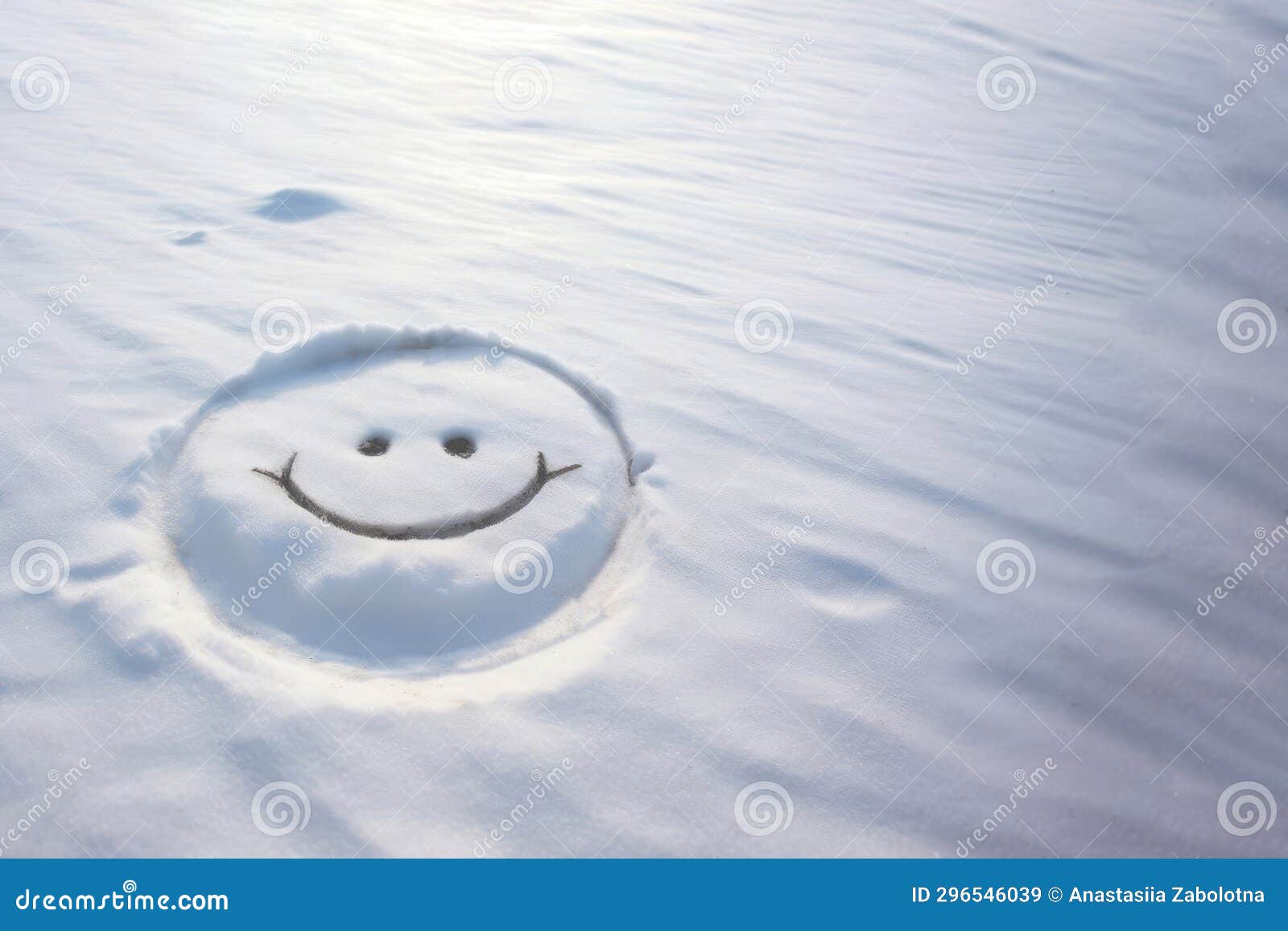 Smiley Face Drawn in the Snow. Blank Space for Inscriptions. Generative ...