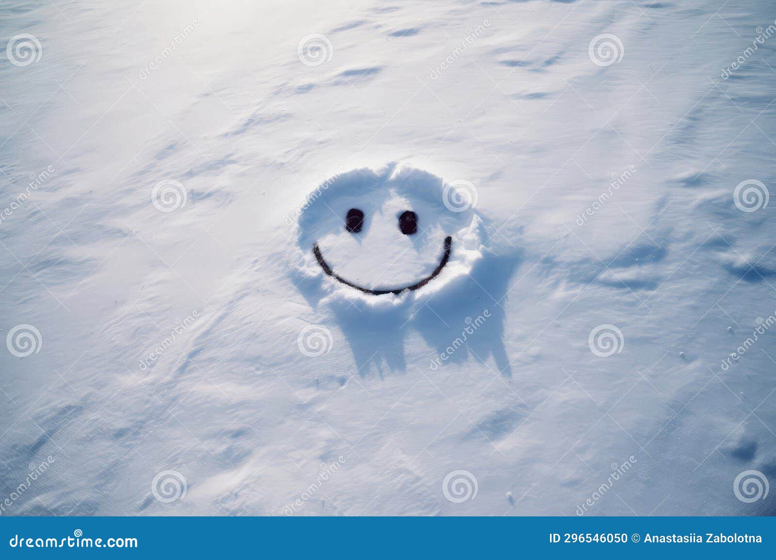 Smiley Face Drawn in the Snow. Blank Space for Inscriptions. Generative ...