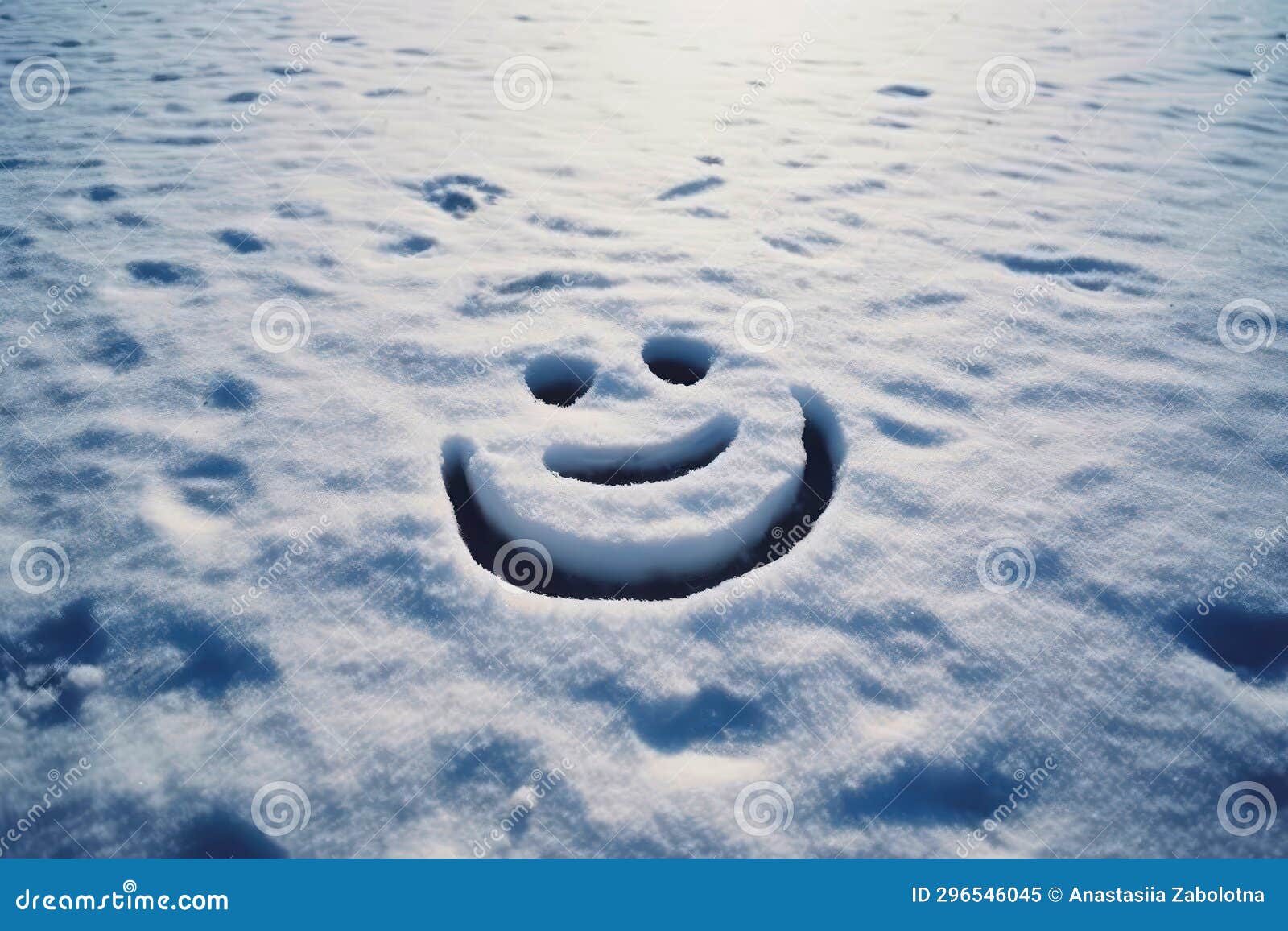 Smiley Face Drawn in the Snow. Generative AI Stock Illustration ...