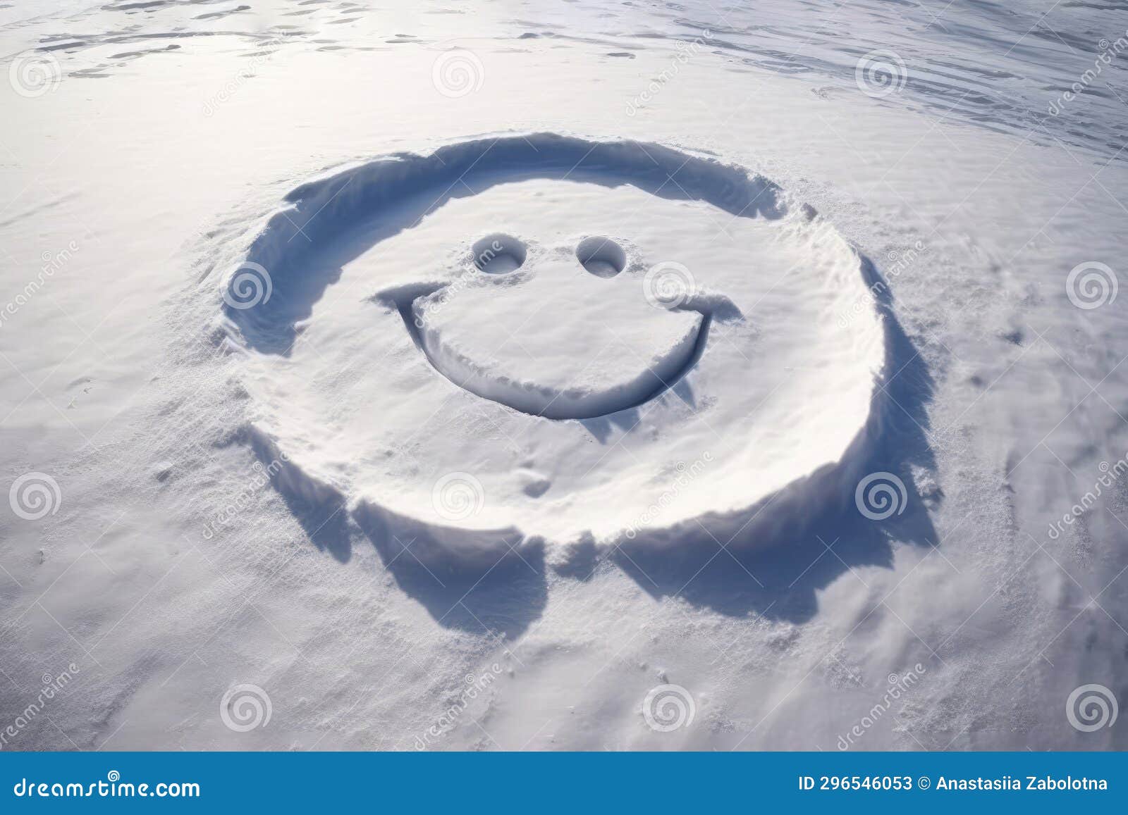 Smiley Face Drawn in the Snow, Very Beautiful. Generative AI Stock ...