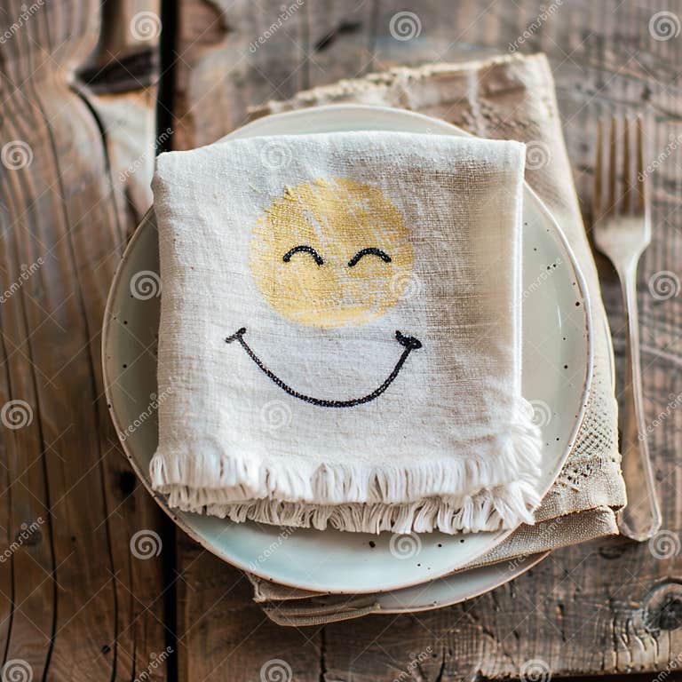 Smiley Face Drying Dishes with a Dishcloth Stock Illustration ...
