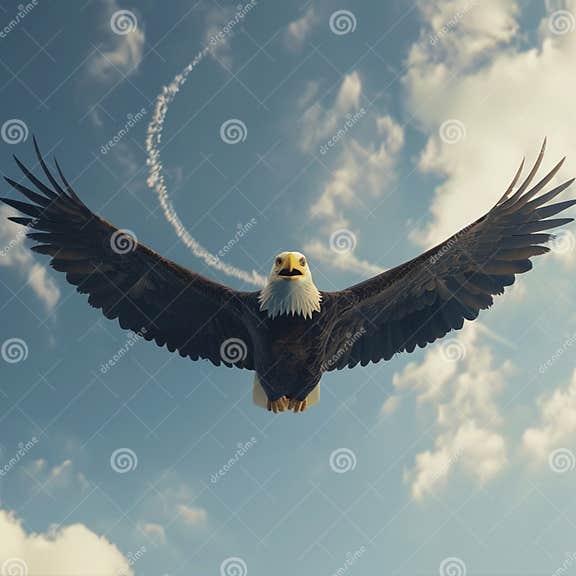 Smiley Face with Eagle Soaring in the Sky Stock Illustration ...
