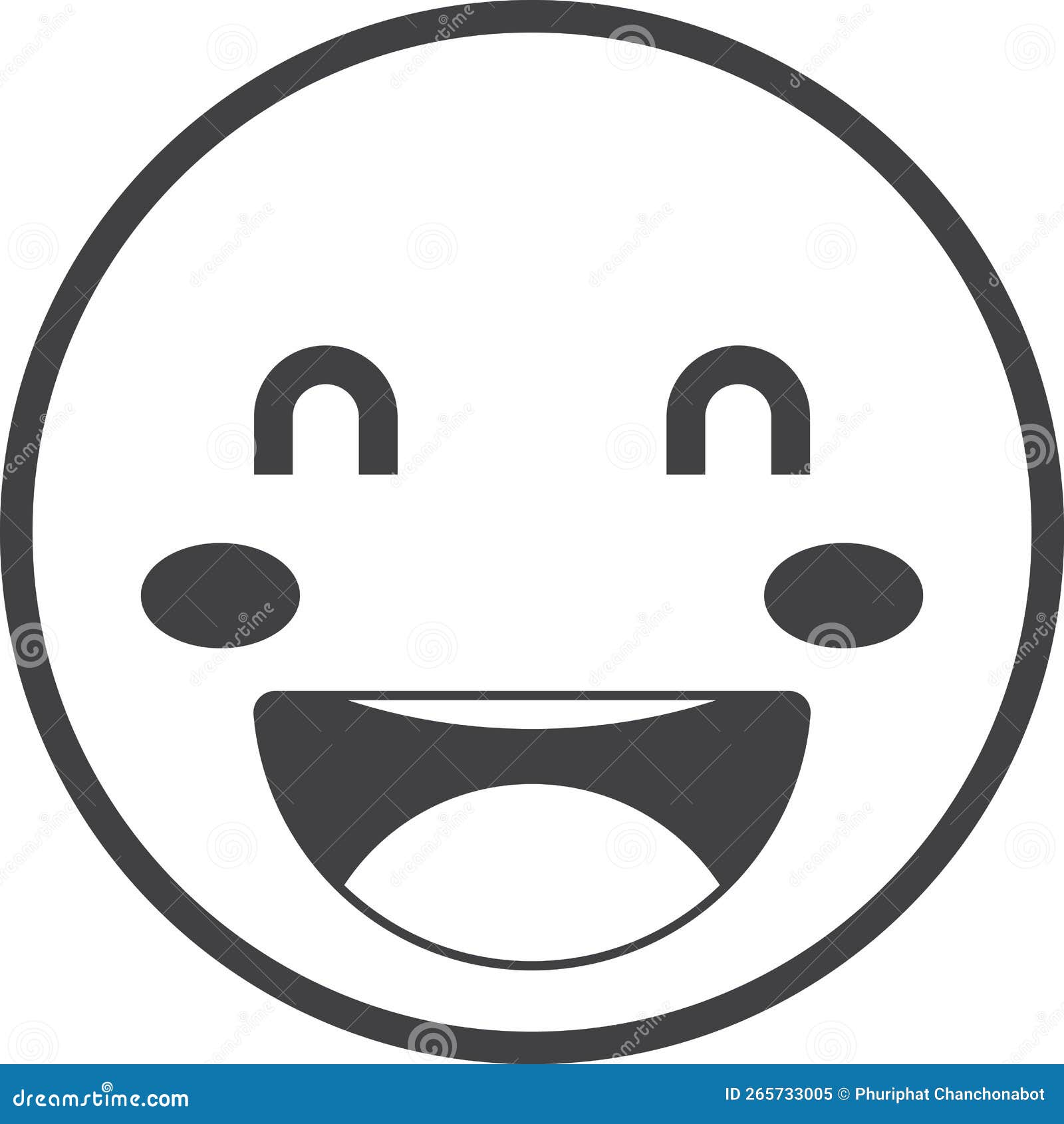 Smiley Face Emoji Illustration in Minimal Style Stock Vector ...