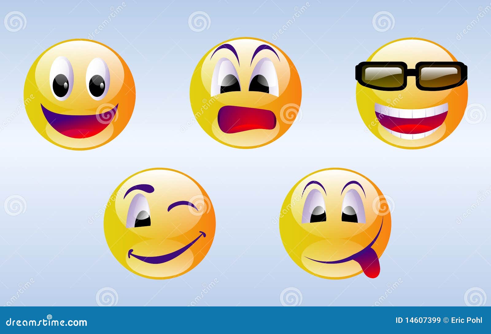 Smiley Face Emoticons stock vector. Illustration of expressions - 14607399
