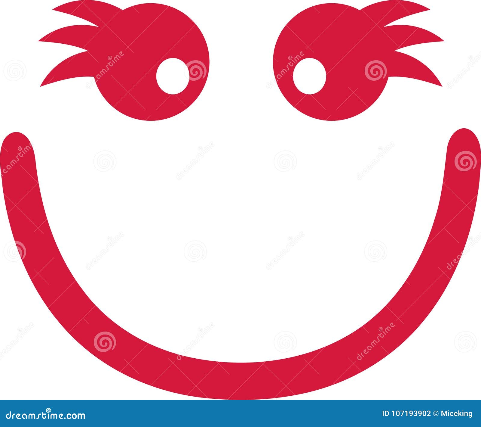 Smiley face with eyelashes stock vector. Illustration of woman - 107193902