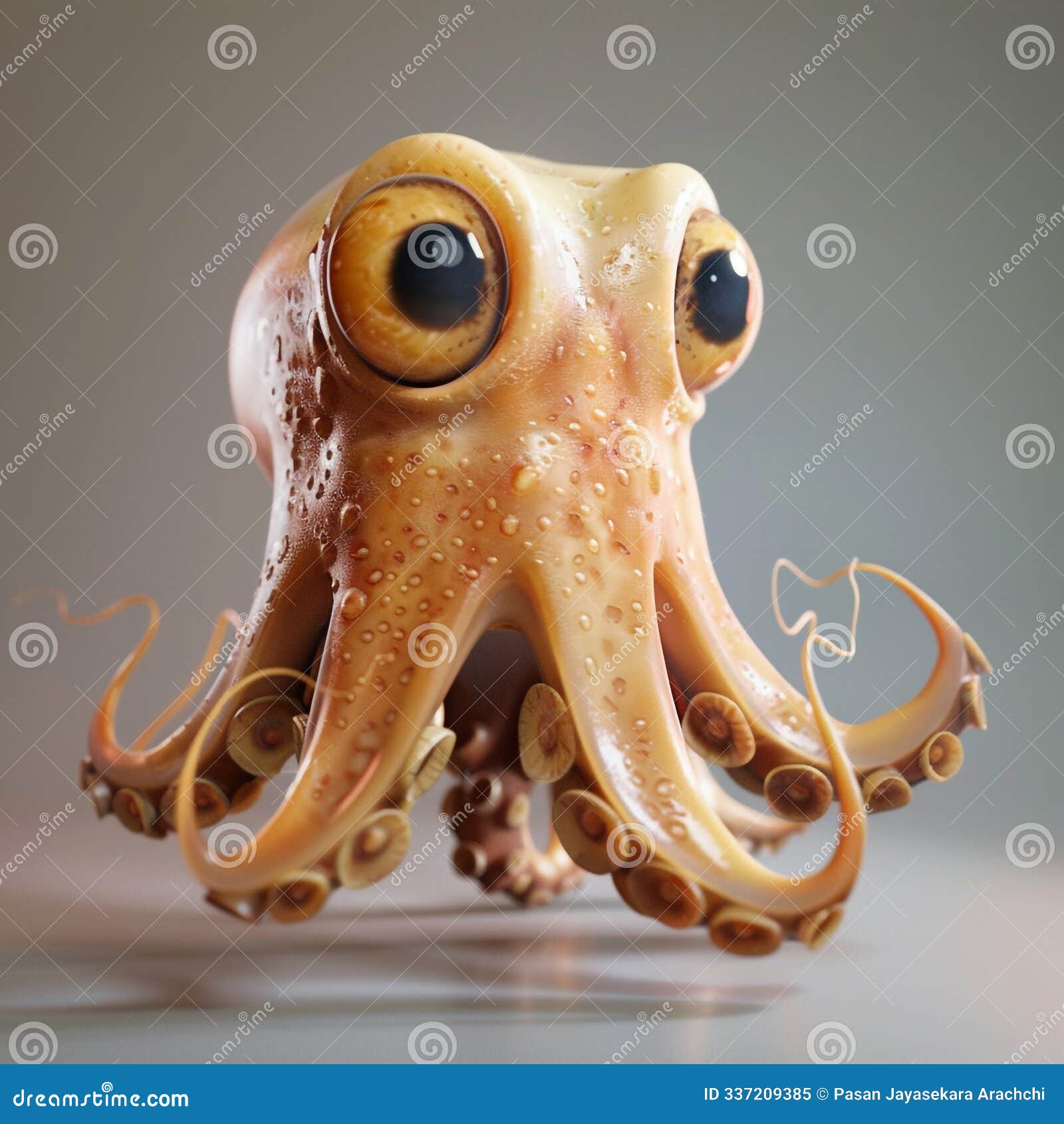Smiley Face Features Cuttlefish with Wavy Fin Stock Illustration ...