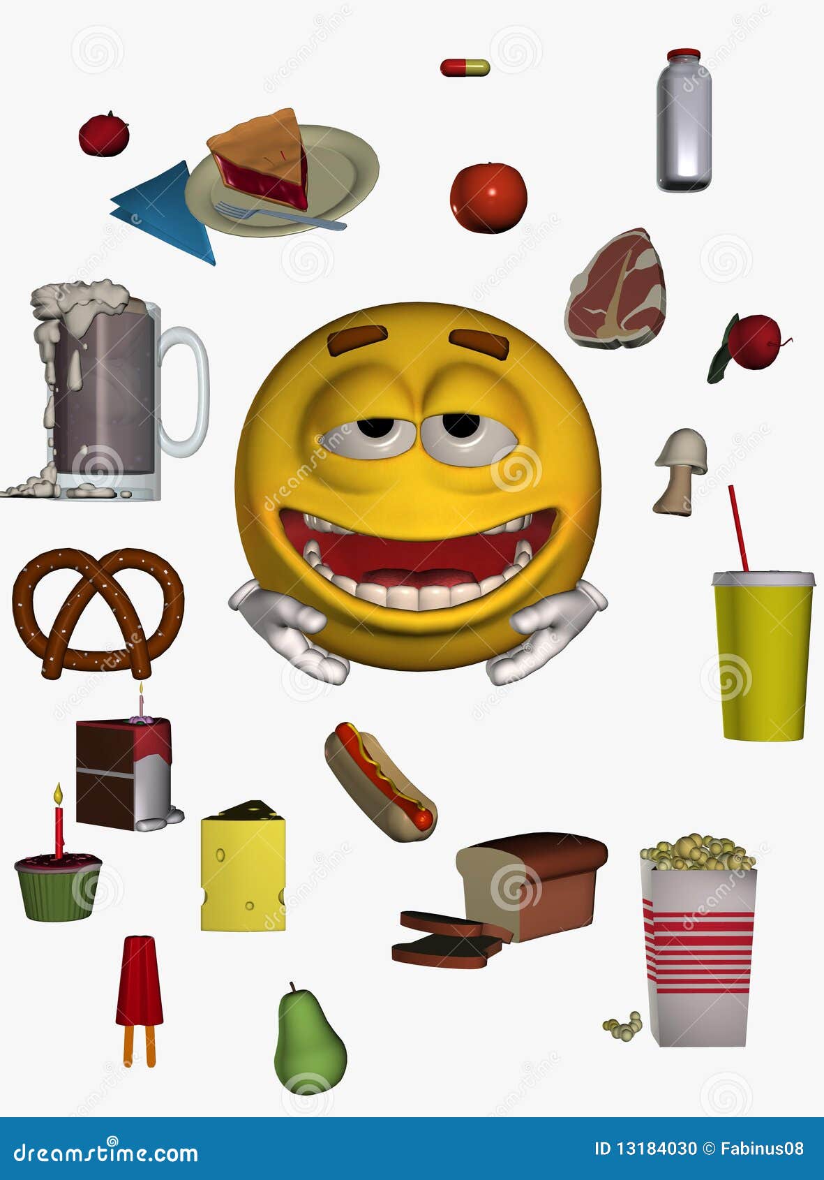 Smiley face and food stock illustration. Illustration of cola - 13184030