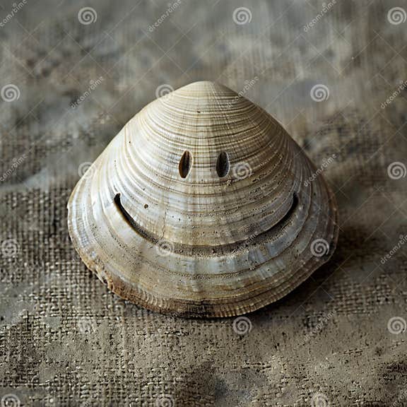 Smiley Face Holding with Smooth Shell Stock Illustration - Illustration ...